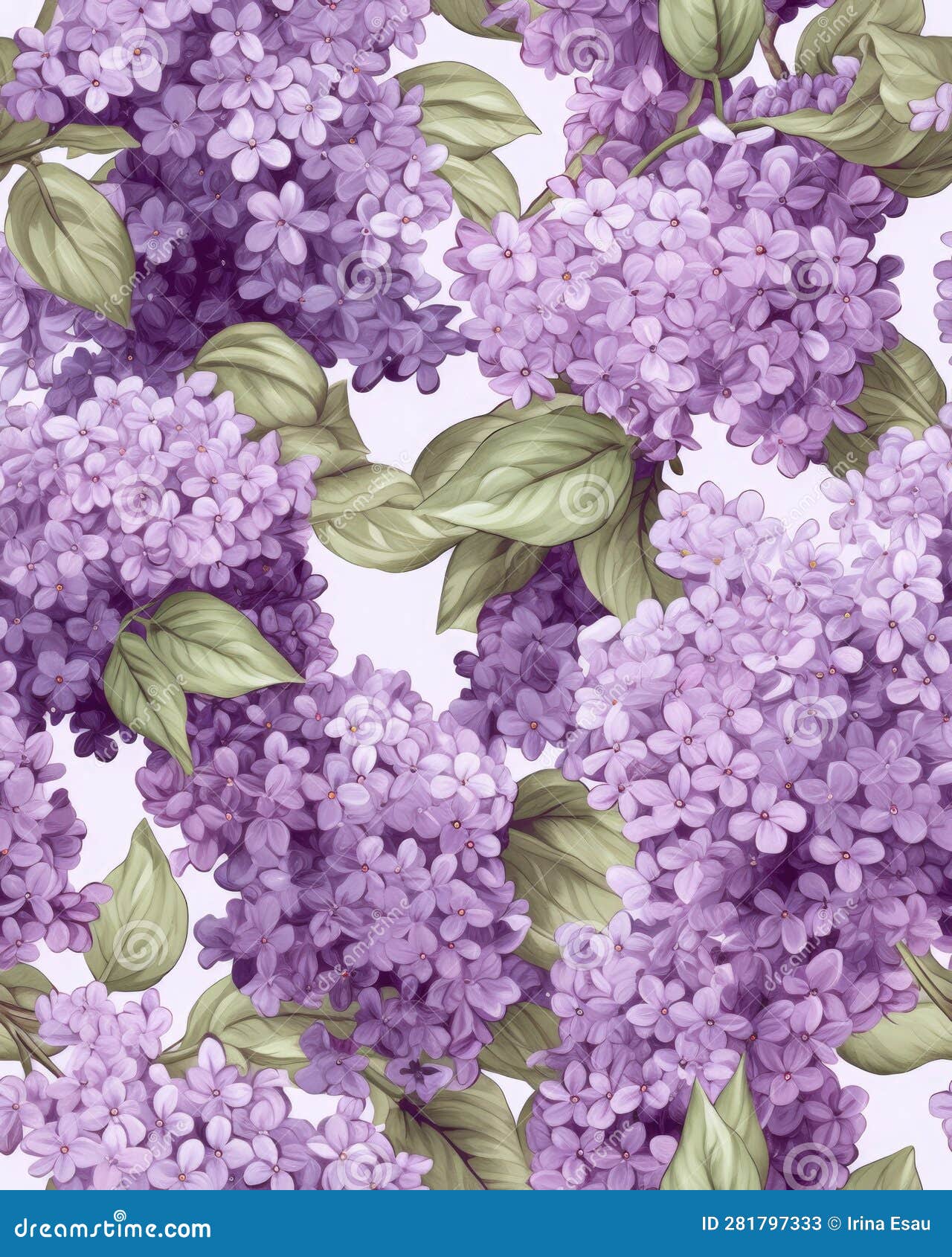 Lilac Seamless Pattern. AI Generated Stock Illustration - Illustration ...
