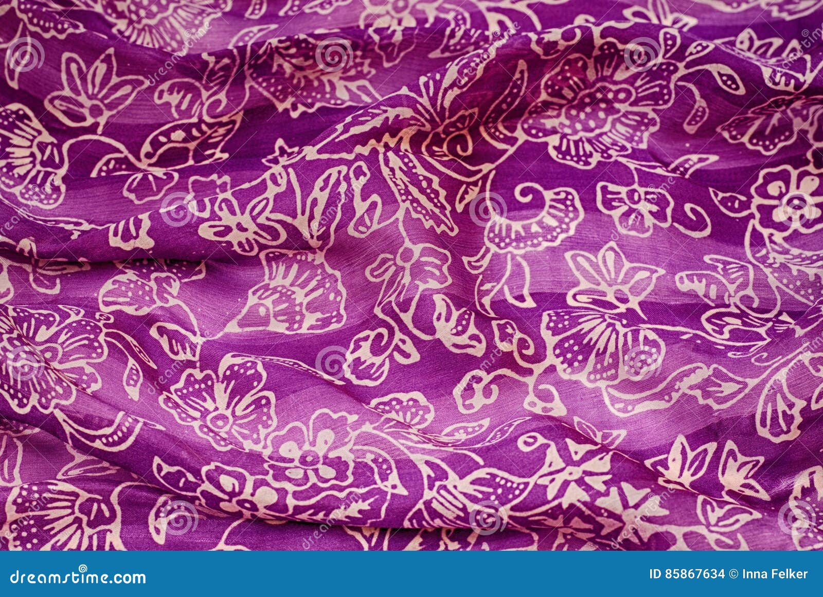 Lilac Silk Fabric with Indonesian Batik Pattern Background Stock Photo ...