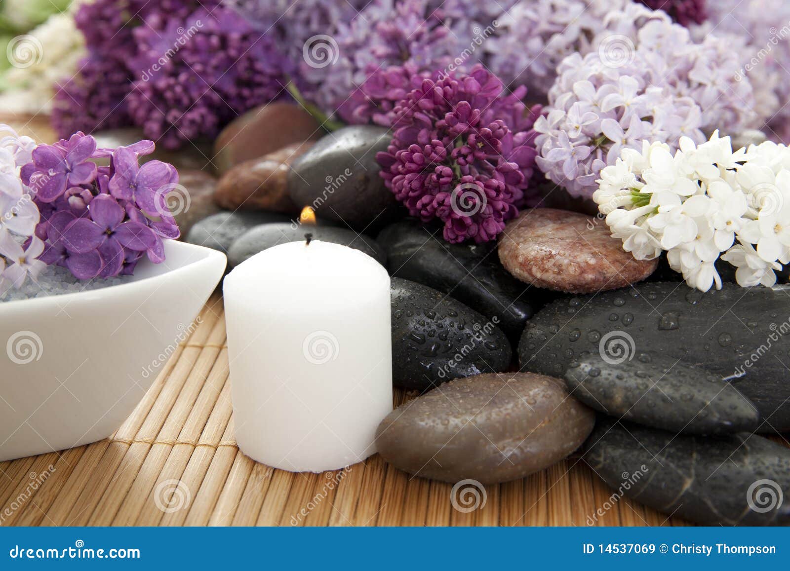 Lilac spa stock image. Image of bamboo, healthy, release - 14537069