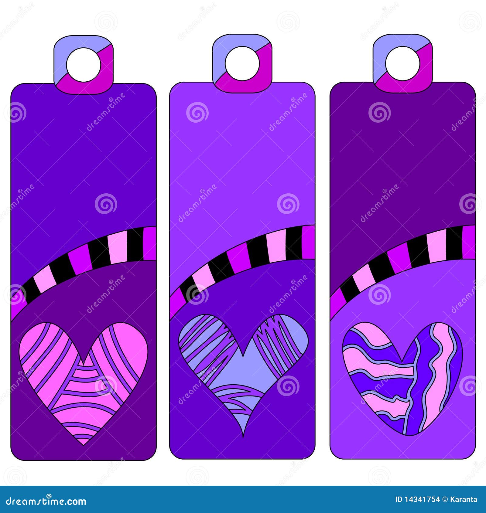 Lilac Tag or Bookmark Collection Stock Illustration - Illustration of ...