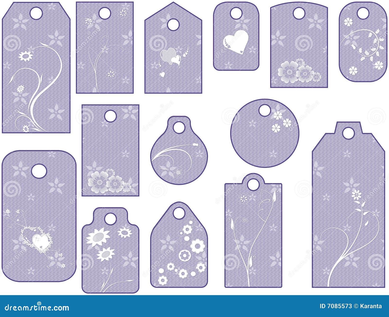Lilac tags with flowers stock illustration. Illustration of lilac - 7085573