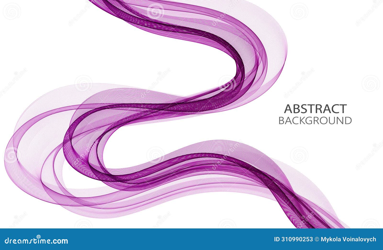 Lilac Transparent Wave on White Background, Design Element Stock Vector ...
