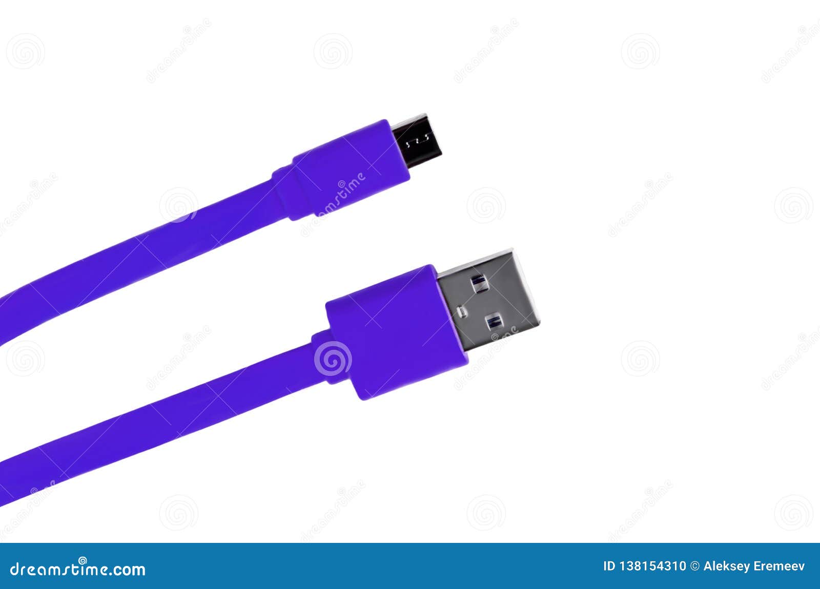 Lilac Usb-cable Micro Usb Isolated Stock Photo - Image of computer ...
