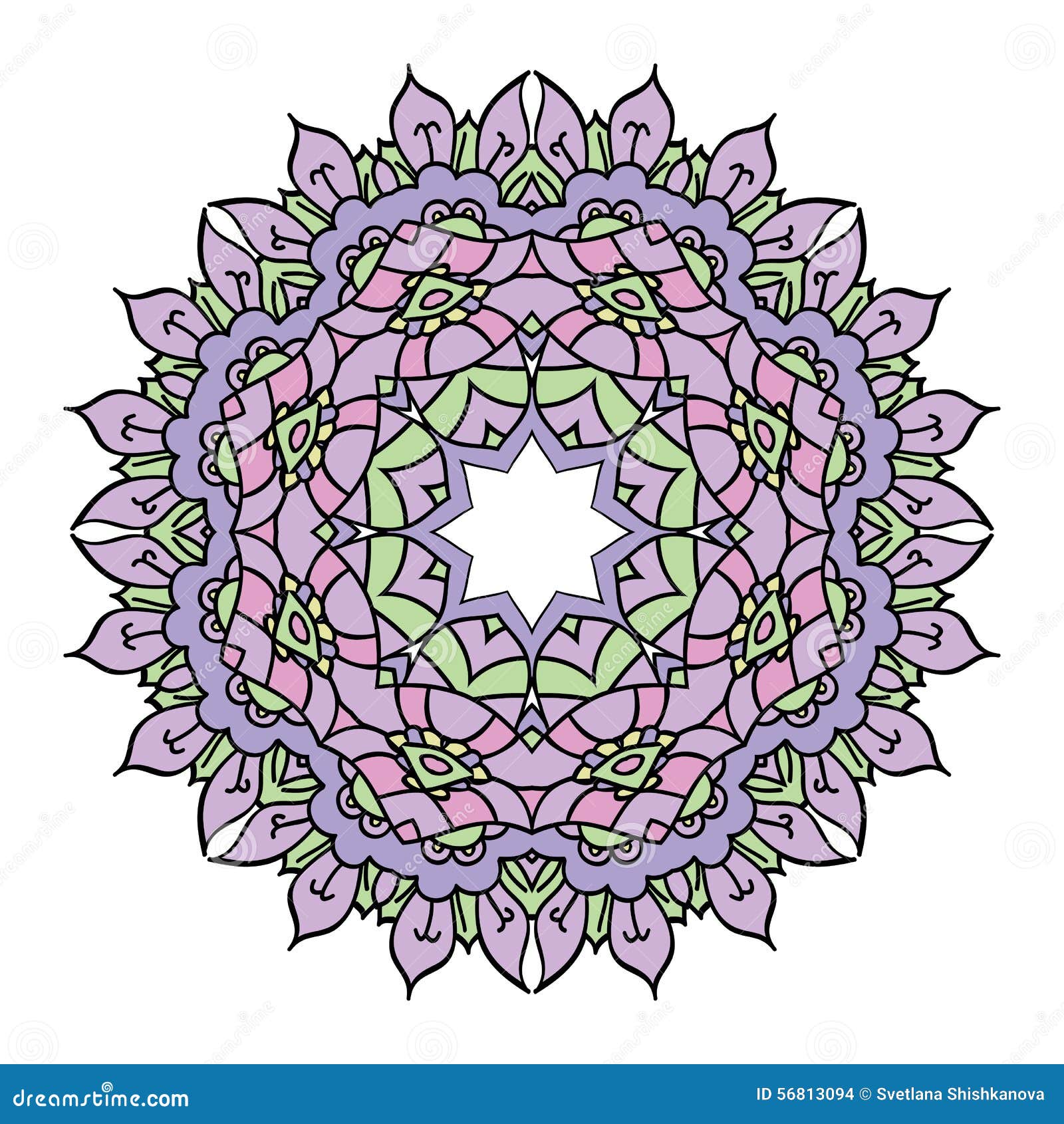 Lilac vector mandala stock vector. Illustration of curve - 56813094