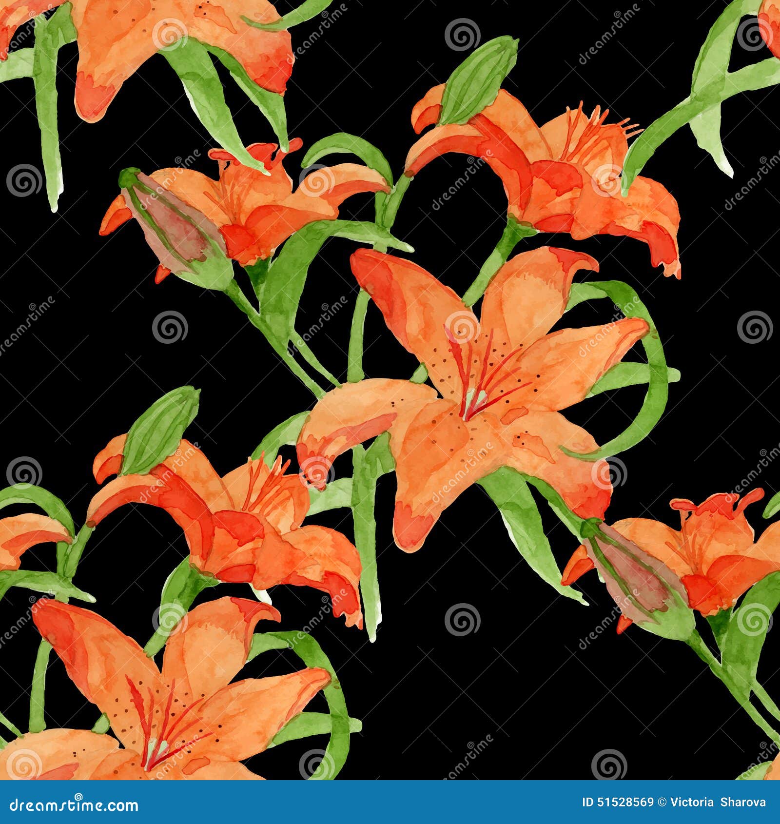 Lili seamless pattern stock vector. Illustration of lily - 51528569