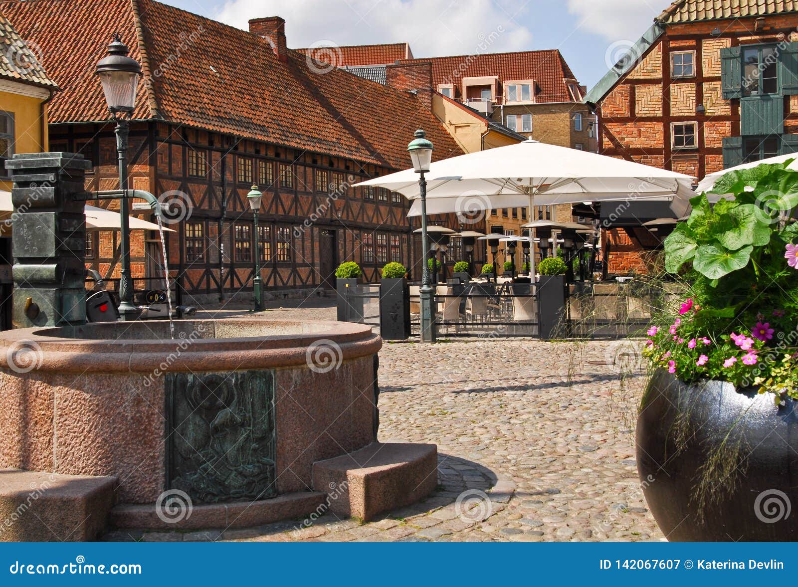 Lilla Torg in Malmo in the Summer. Stock Image - Image of openair ...