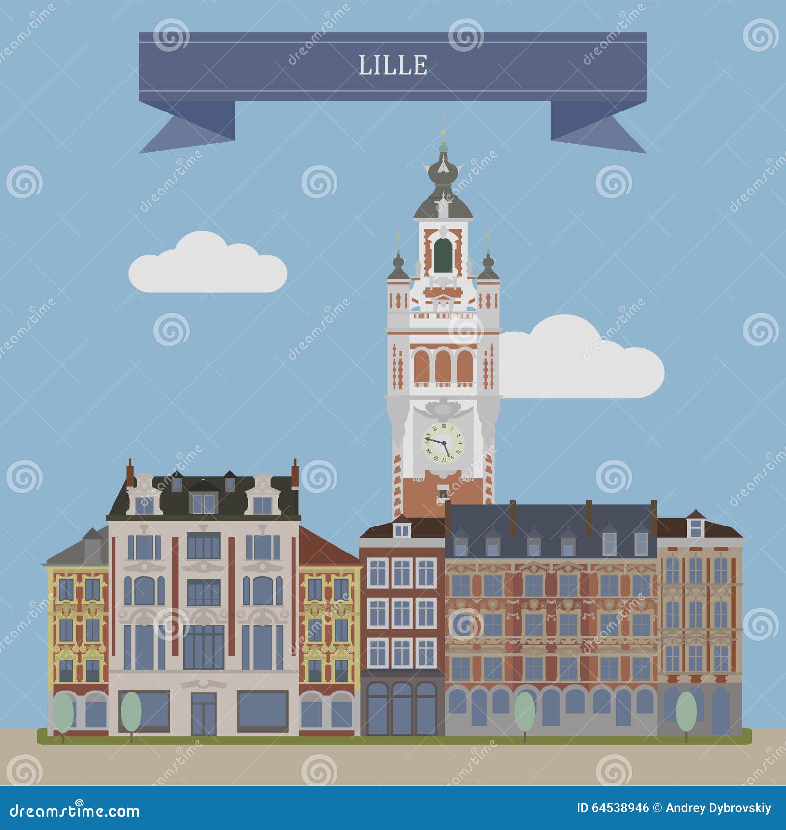 Lille, France illustration de vecteur. Illustration du conception ...