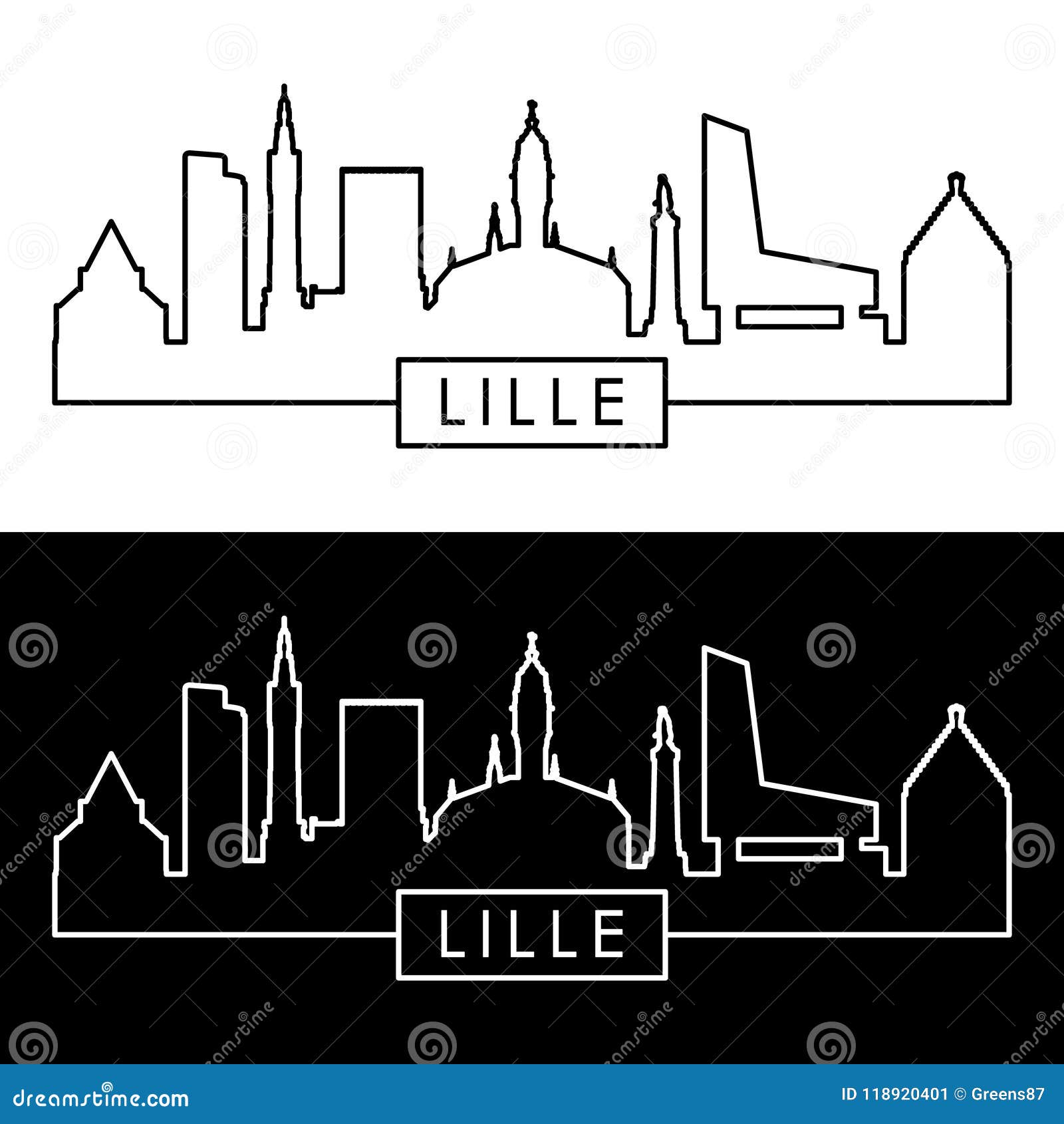 Lille Skyline Horizontal Banner. Vector Illustration | CartoonDealer ...