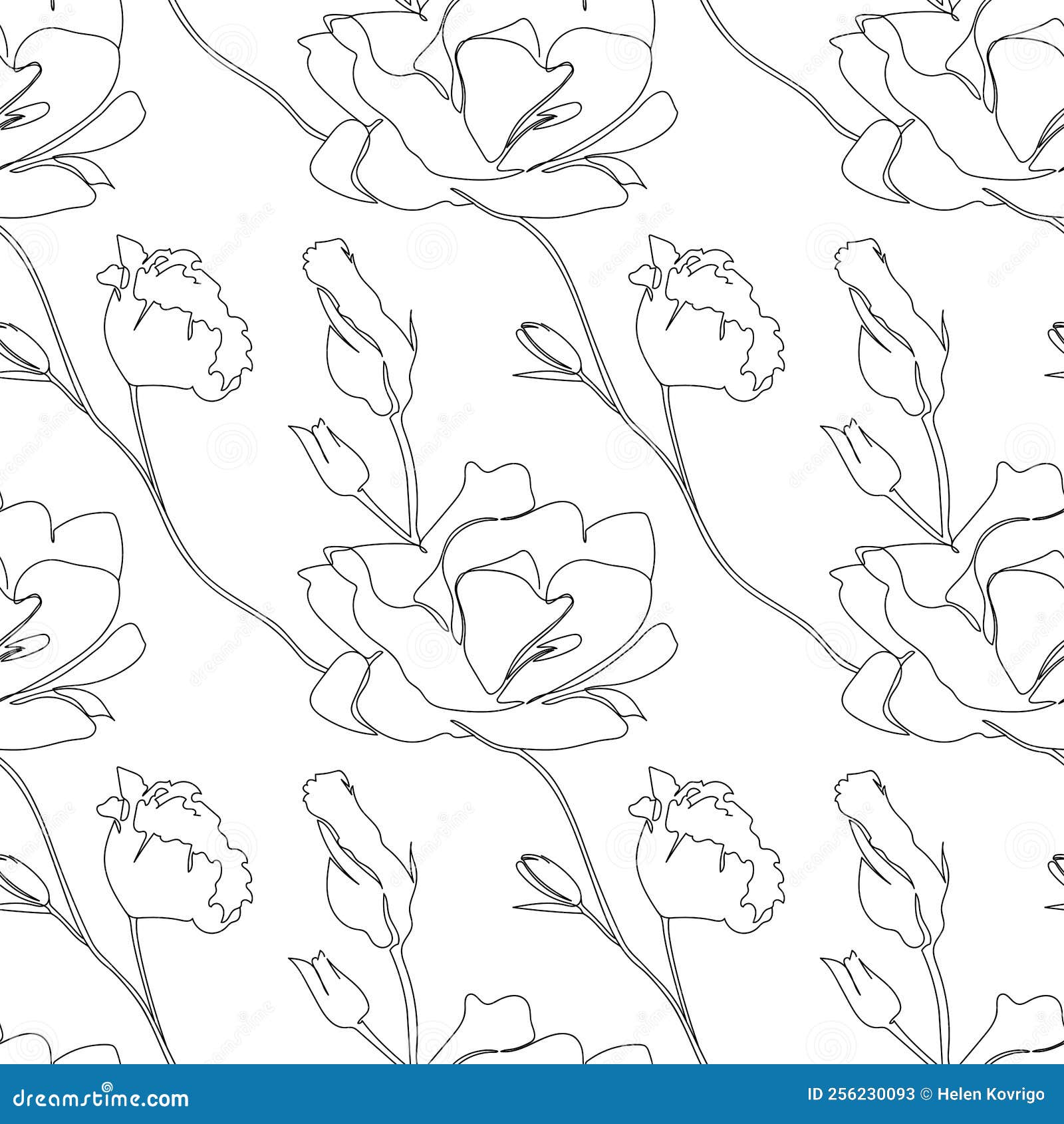 Lillies in Single Continuous Line Drawing Style Seamless Pattern. Stock ... Lillies in Single Continuous Line Drawing Style Seamless Pattern. Stock ...