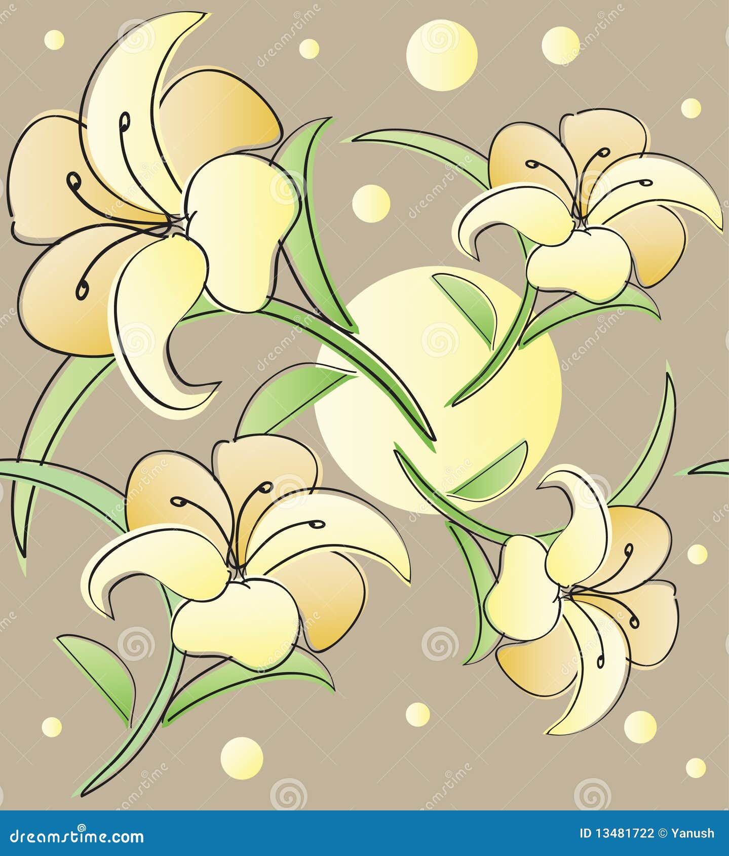 Lilly stock vector. Illustration of beautiful, drawing - 13481722