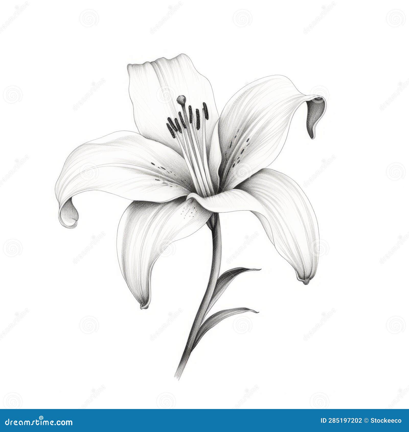 Continuous Line Drawing of a Lily Representing a Rose Stock ...