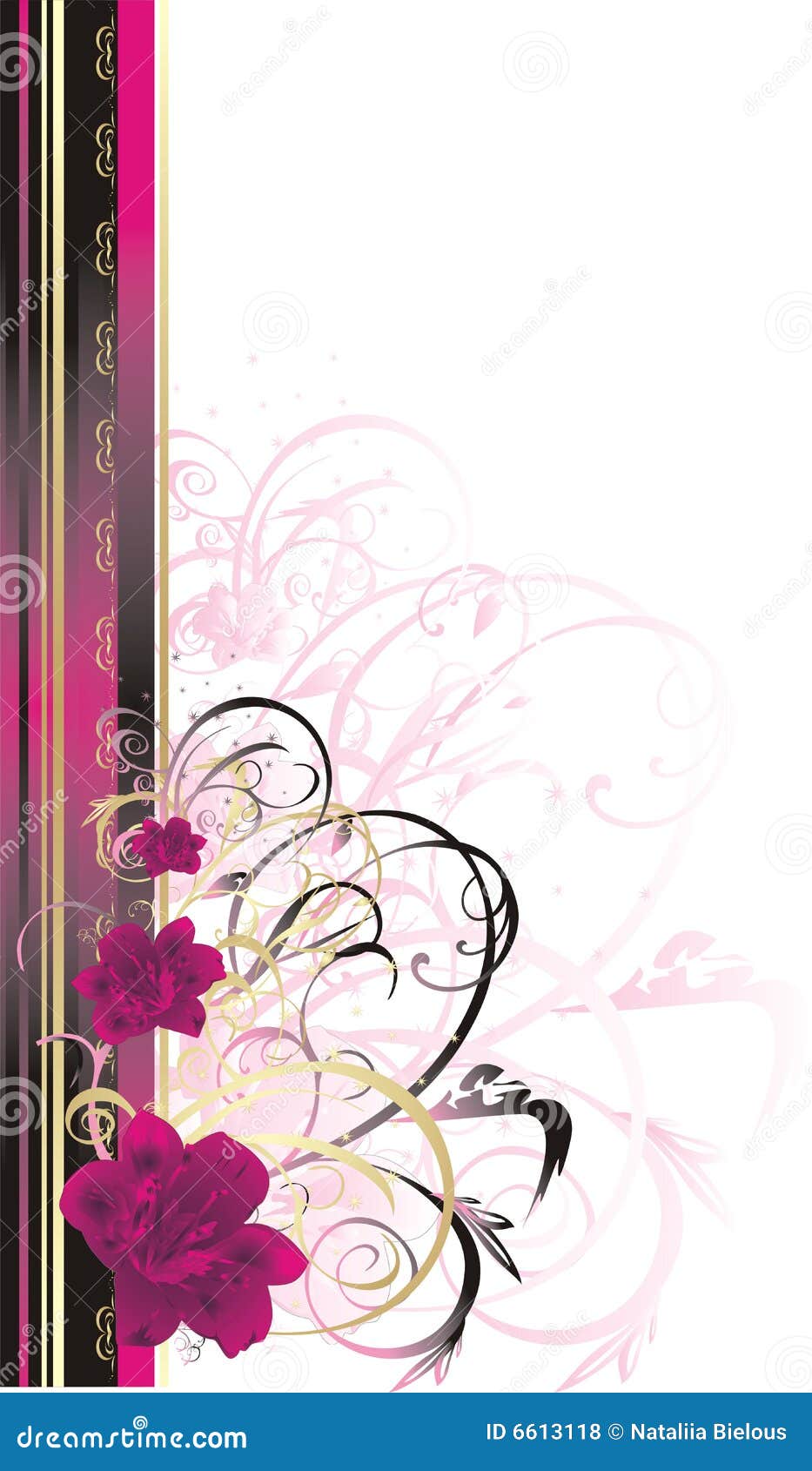Lily. Floral Decorative Frame for Card Stock Vector - Illustration of ...