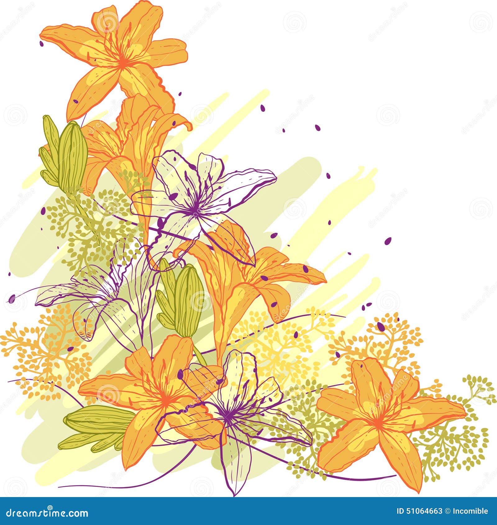 Lily Flower Abstract Vector Background Stock Vector - Illustration of ...