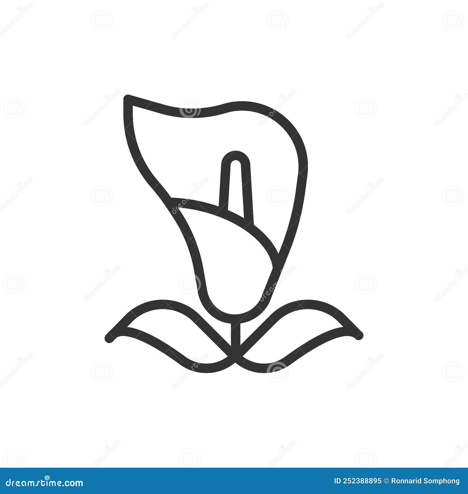 Lily Flower Icon Line Vector Illustration Stock Vector - Illustration ...