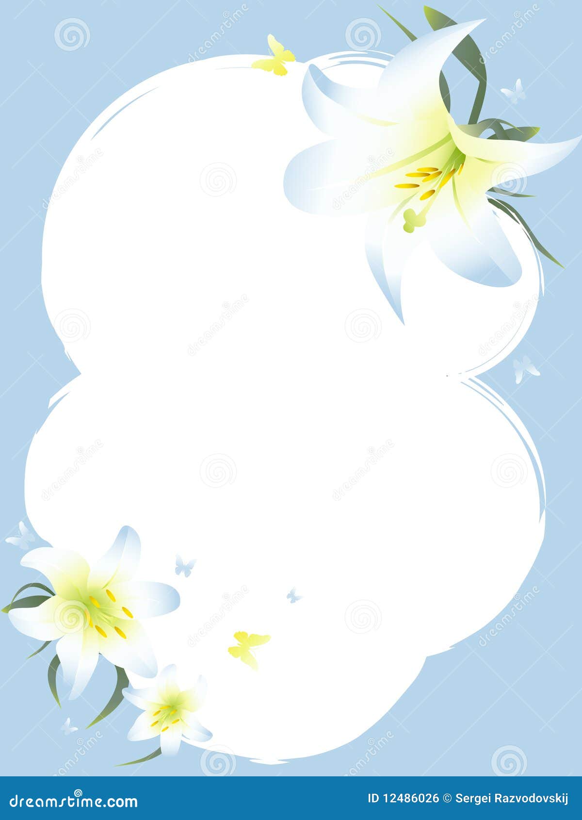 Lily frame stock vector. Illustration of frame, blossom - 12486026
