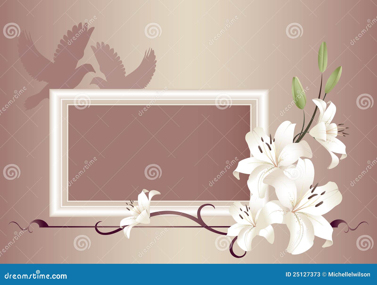 Lily frame stock vector. Illustration of open, closed - 25127373