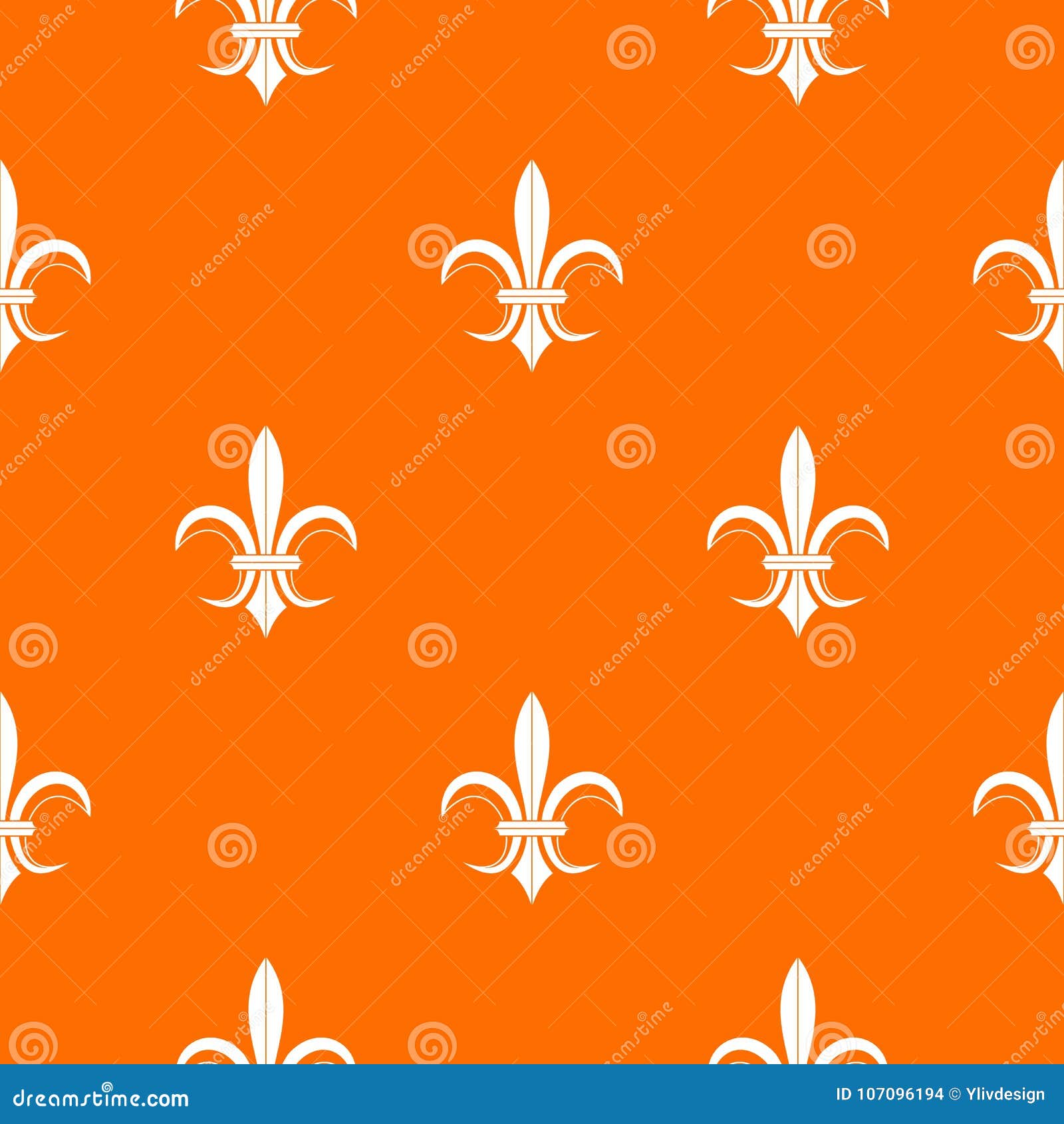 Lily Heraldic Emblem Pattern Seamless Stock Vector - Illustration of ...