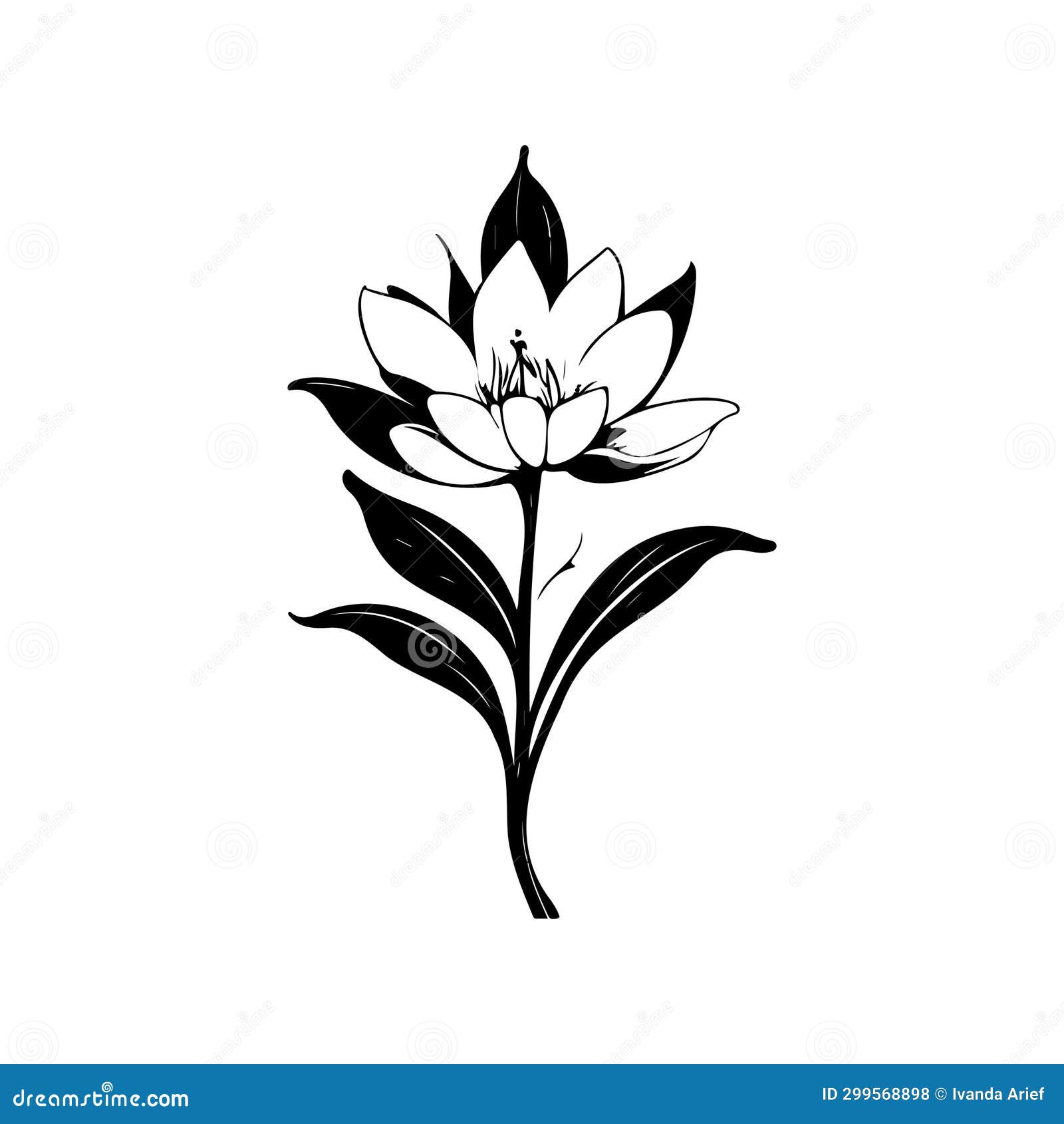 Lily Icon Hand Draw Black Flower Logo Symbol Perfect Stock Vector ...