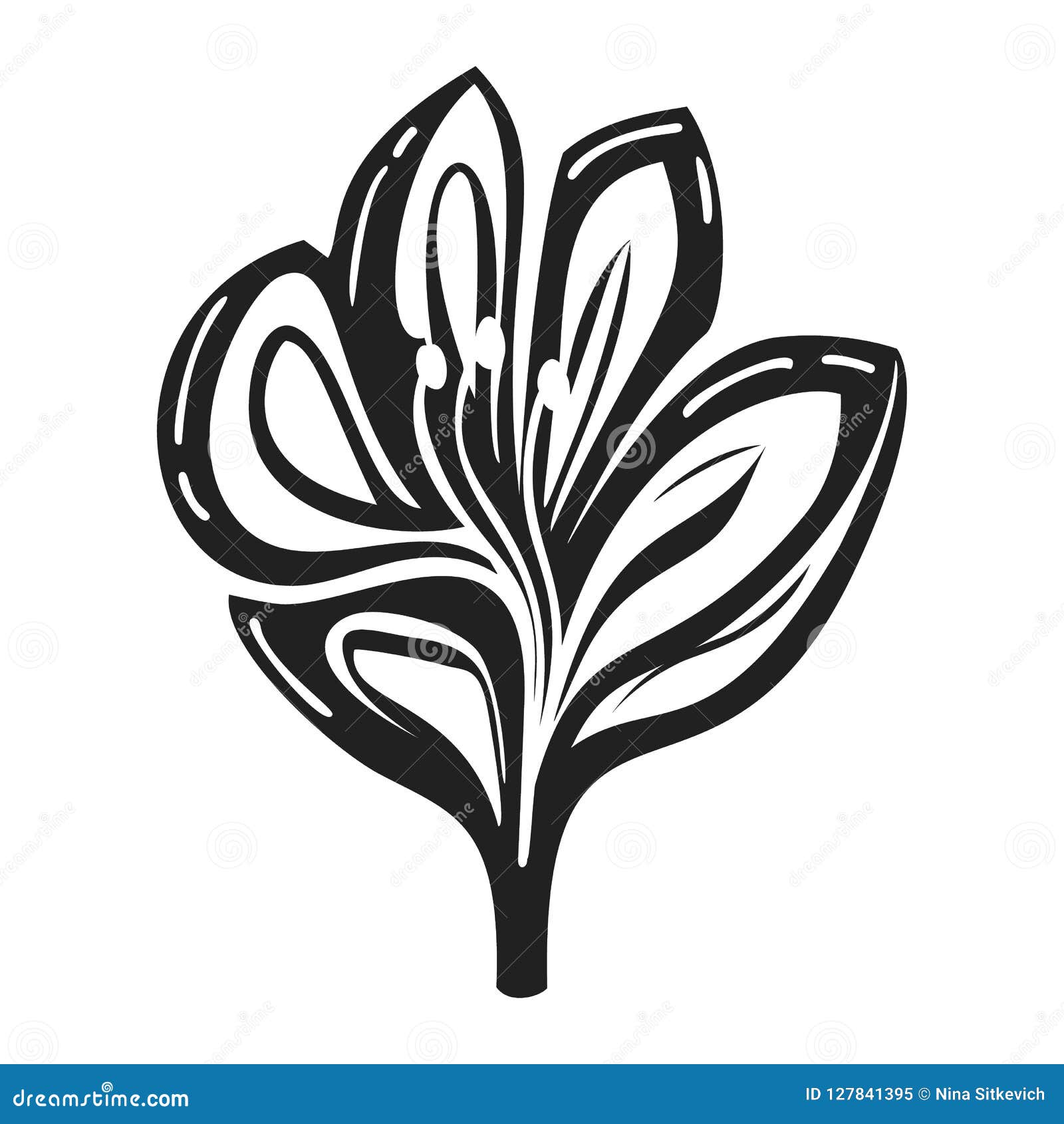 Lily icon, simple style stock illustration. Illustration of black ...