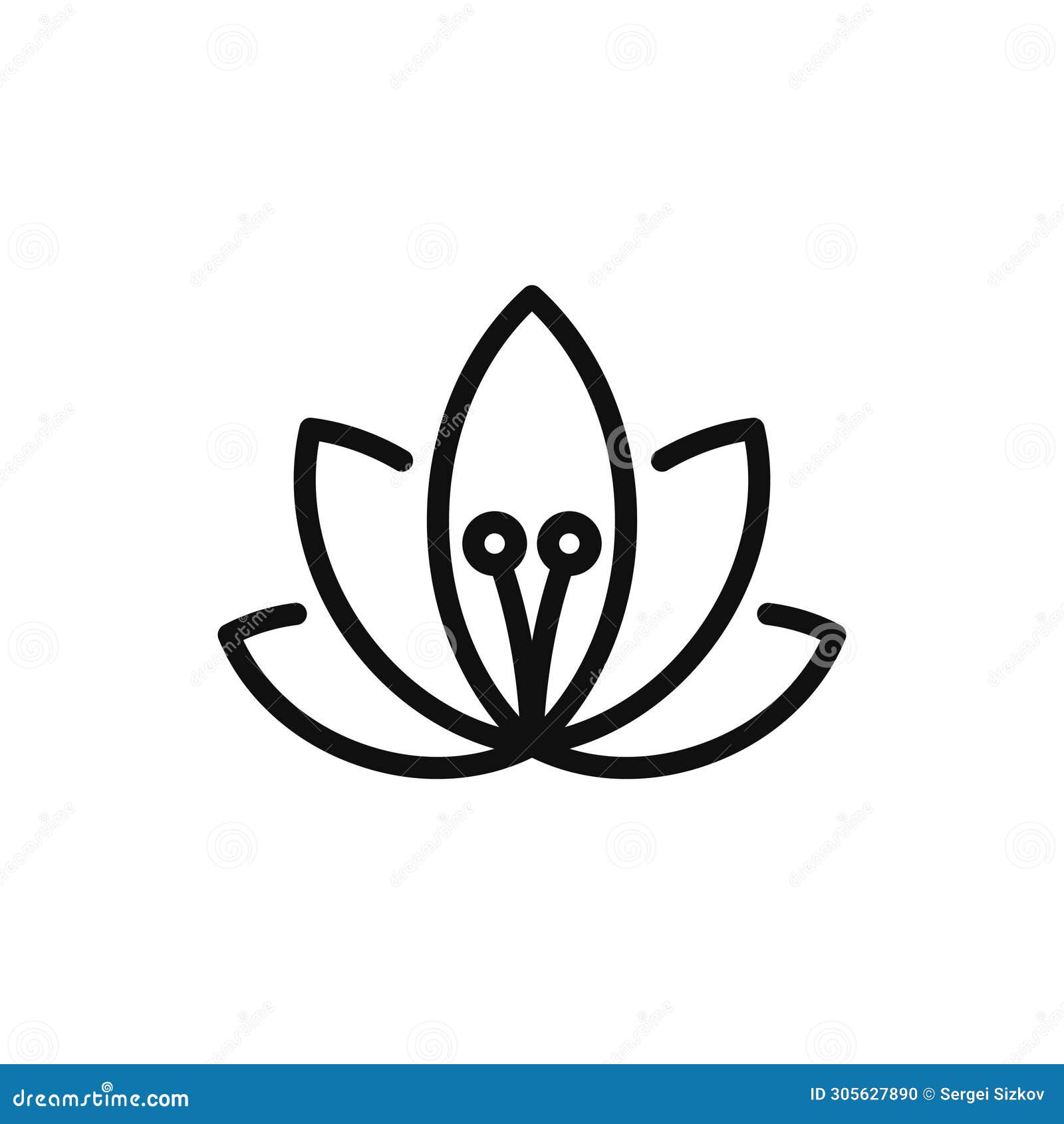 Lily Icon on White Background. Line Style Vector Stock Vector ...