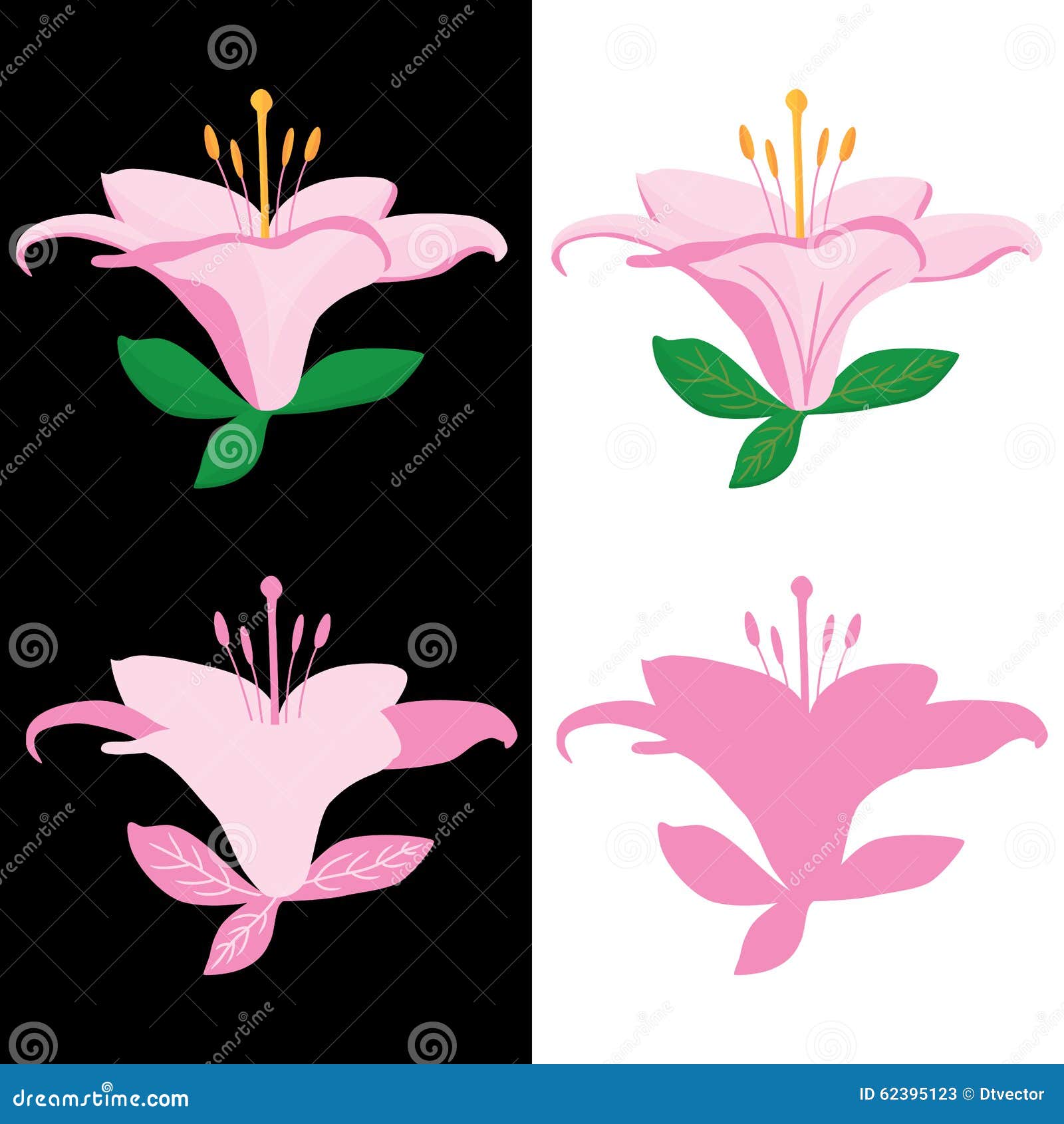Lily leaf front stock vector. Illustration of dancing - 62395123