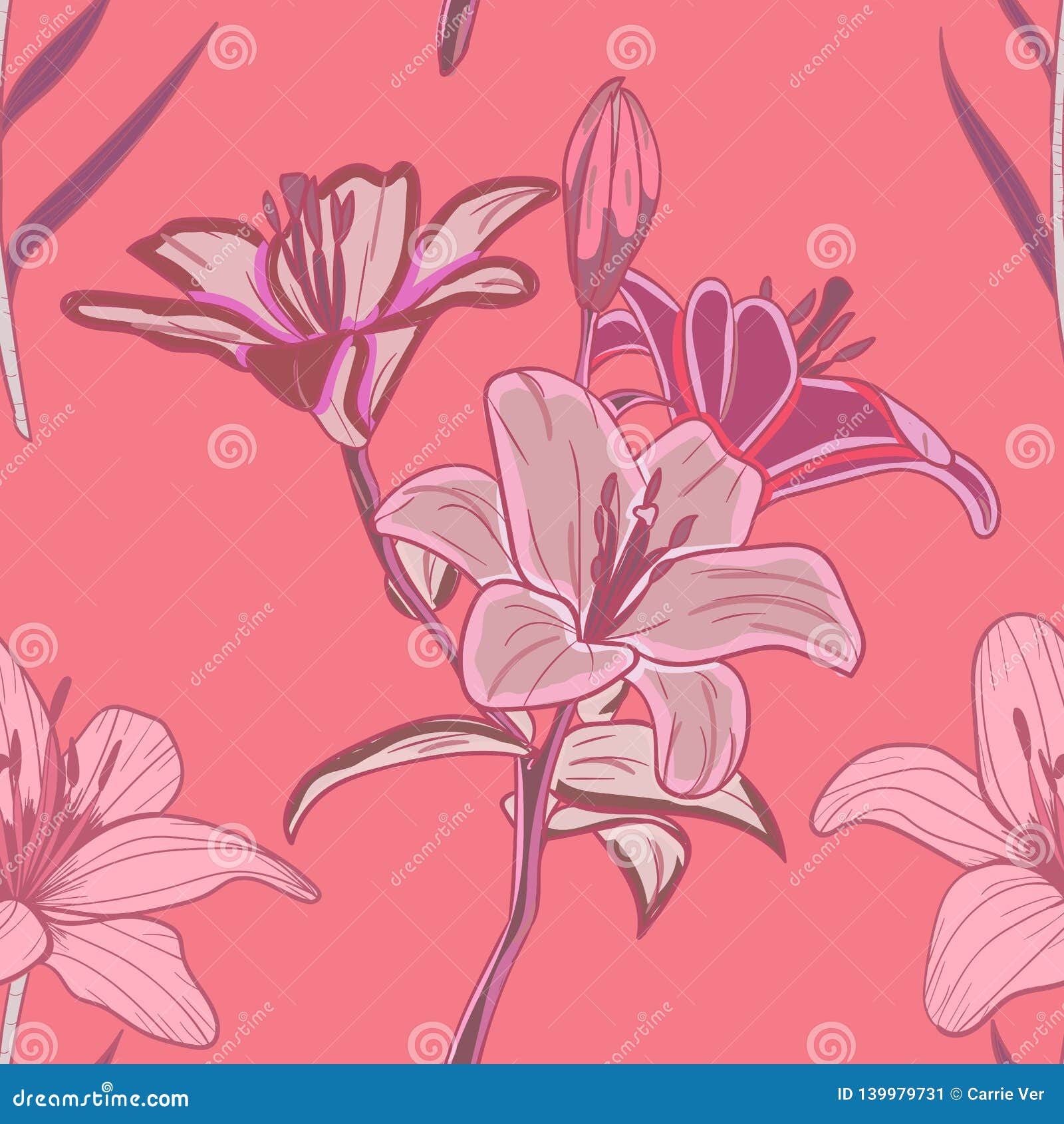 Lily pattern design stock vector. Illustration of beautiful - 139979731