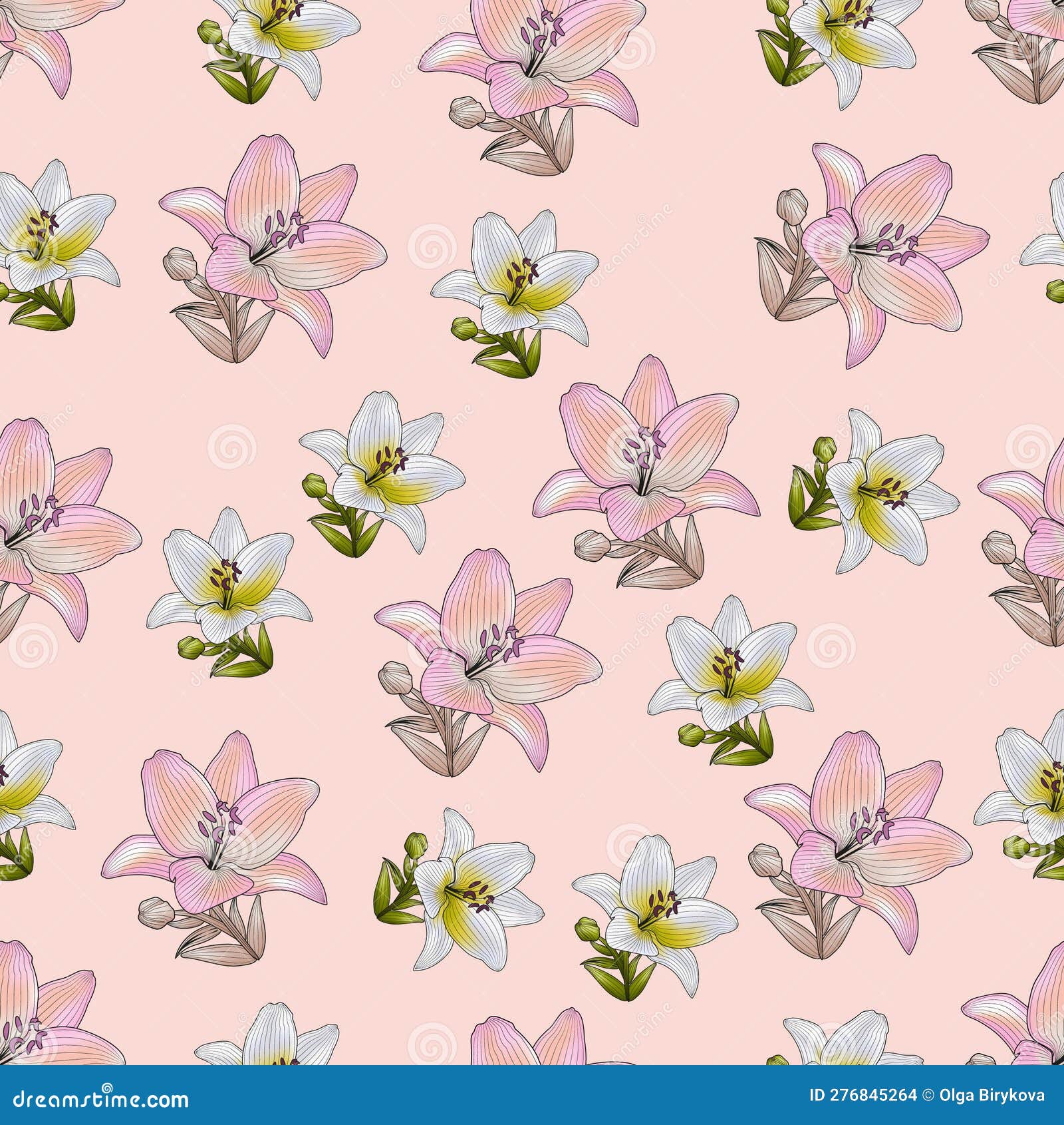 Lily pattern stock illustration. Illustration of lily - 276845264