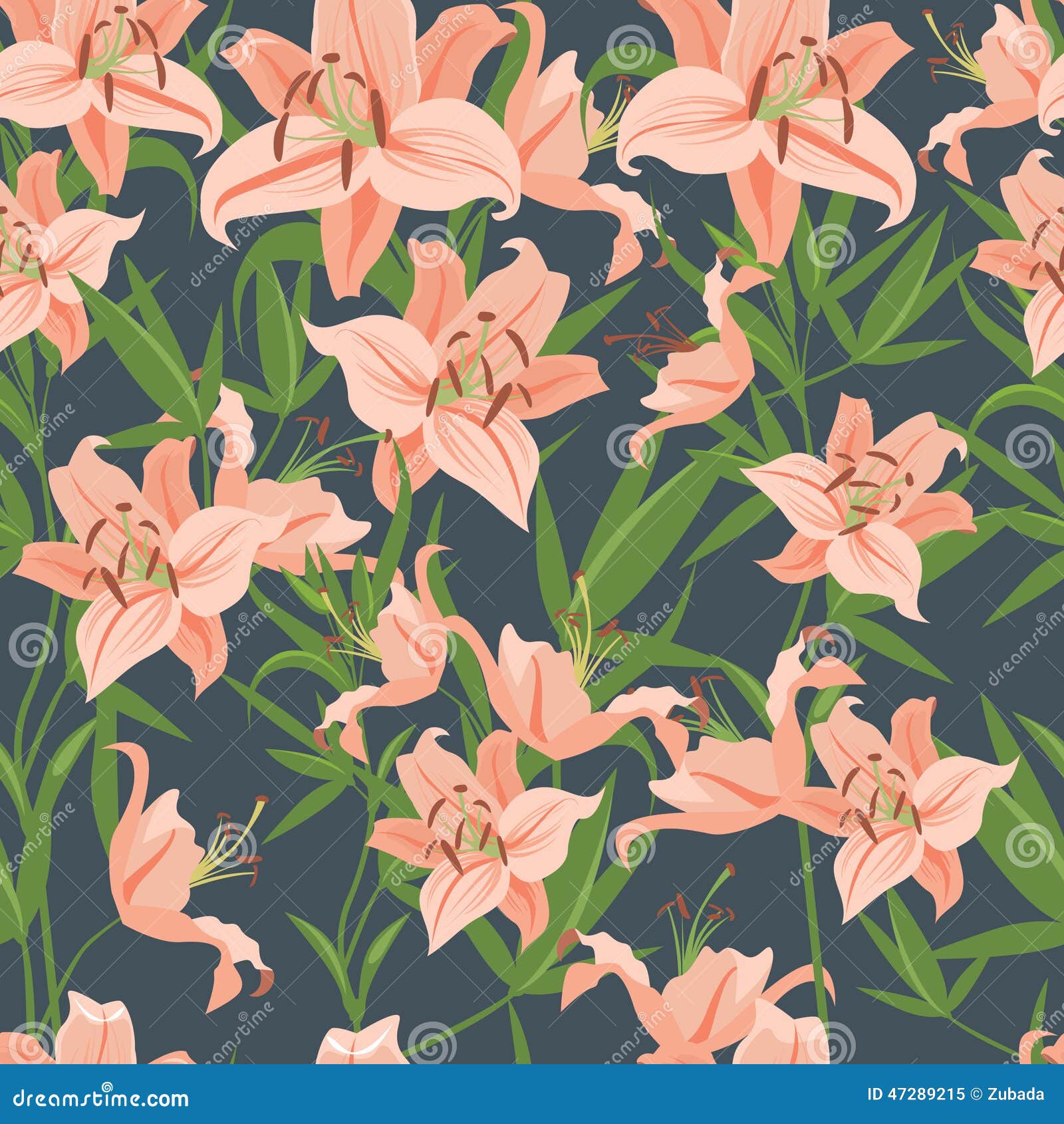 Lilly pattern stock vector. Illustration of flower, beautiful - 47289215