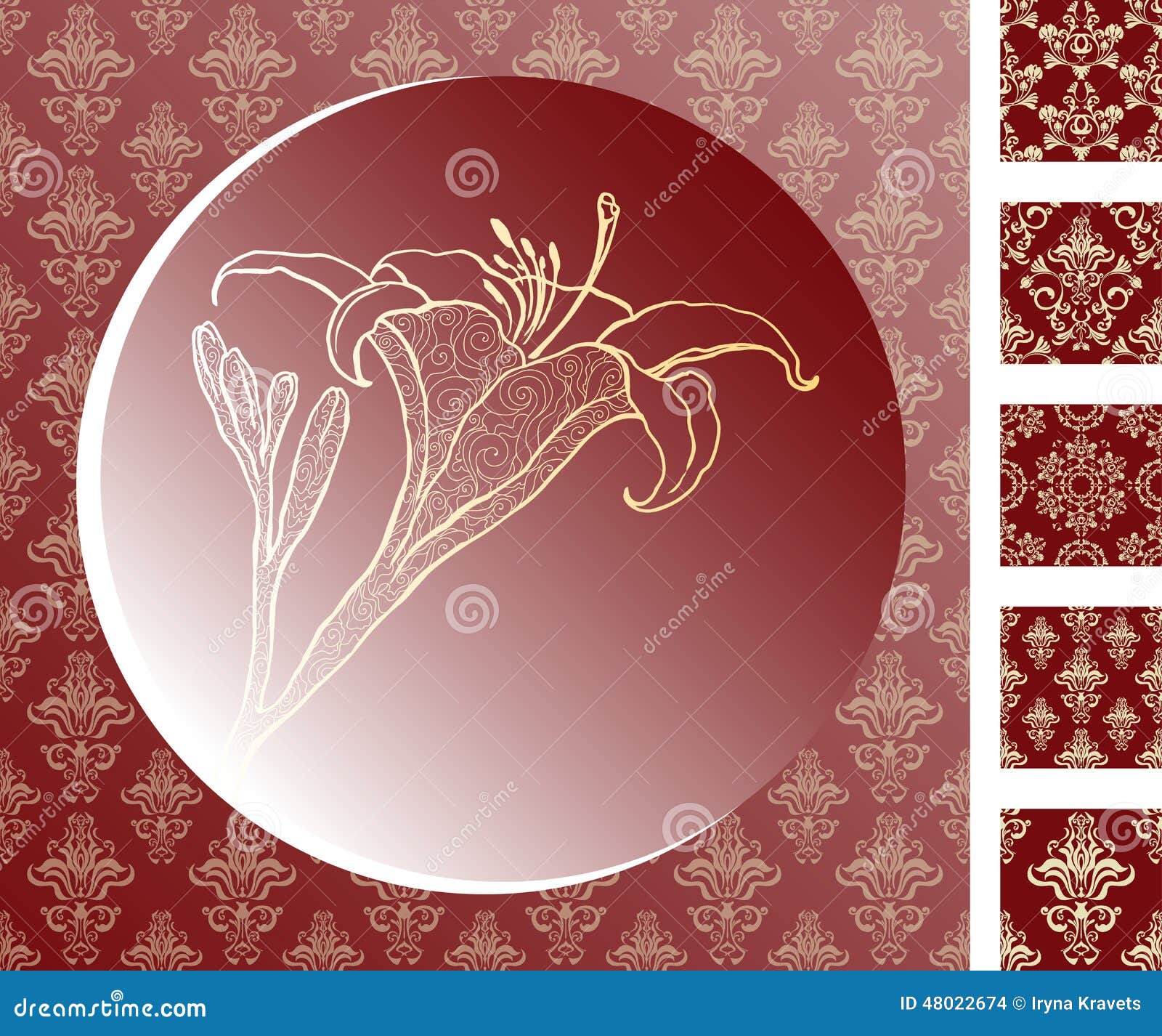 Lily Set Patterns Background Stock Illustrations – 678 Lily Set ...