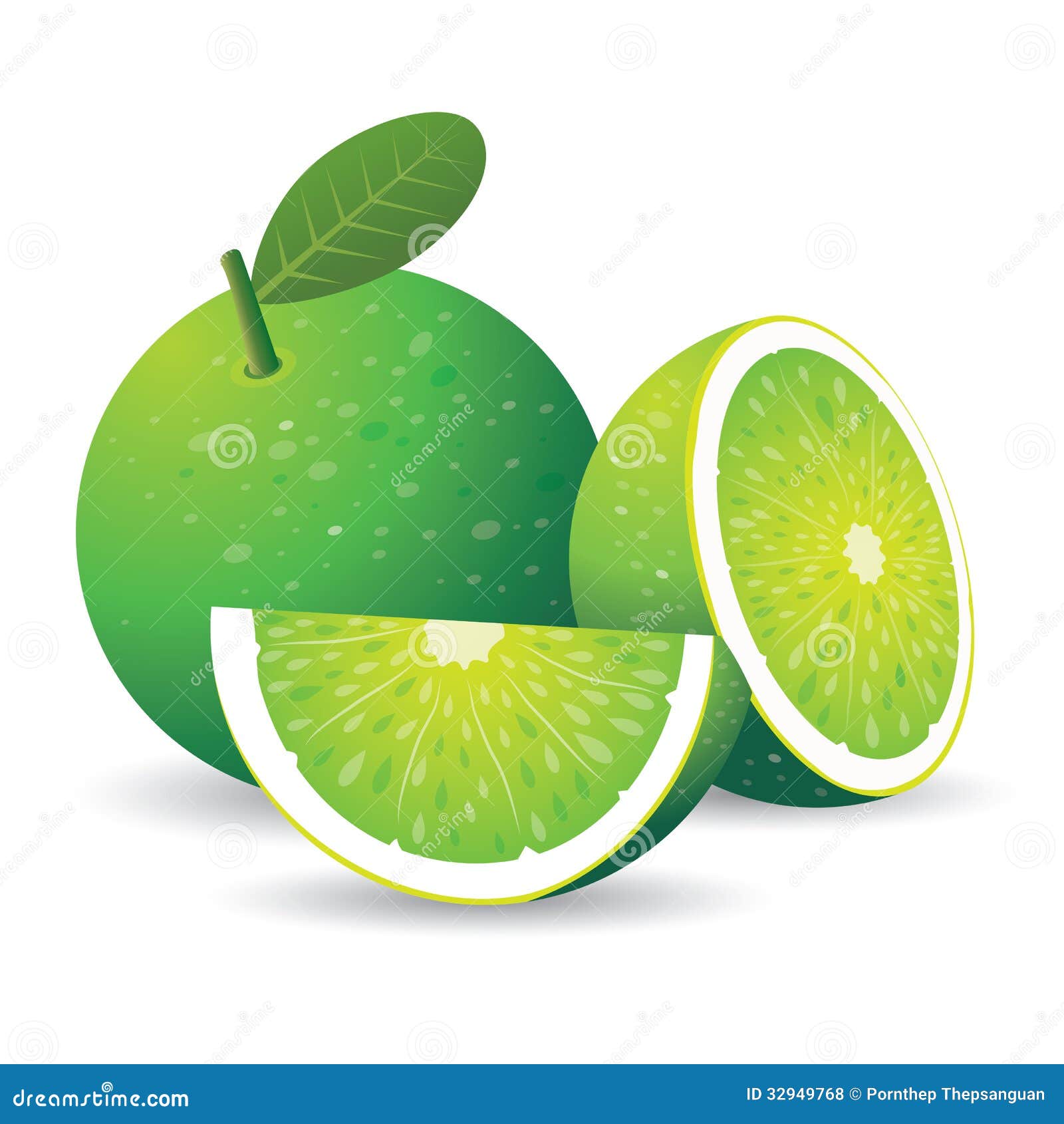 Limón verde ilustración del vector. Ilustración de dieta - 32949768