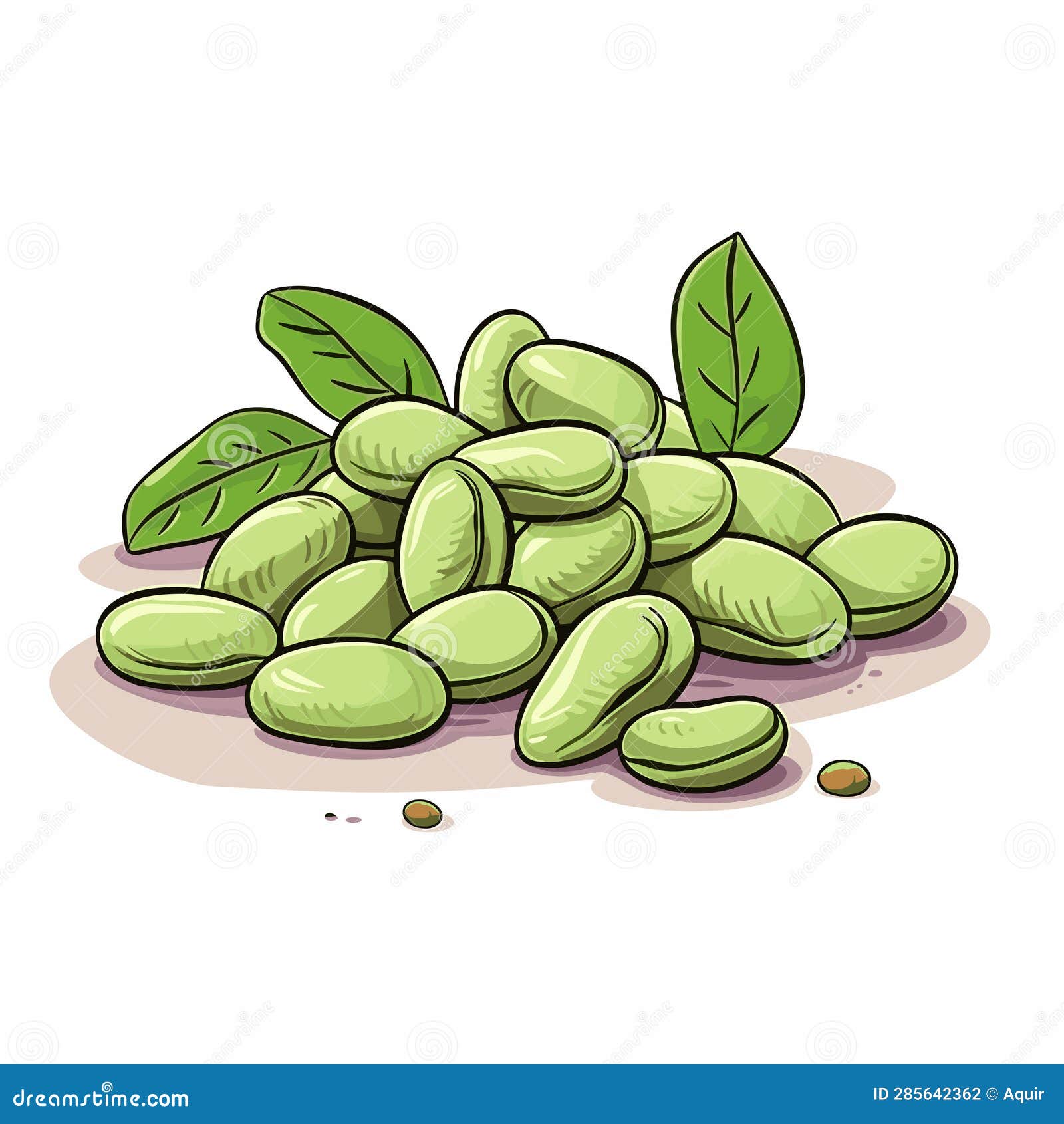 Lima Beans Hand-drawn Illustration. Lima Beans. Vector Doodle Style ...