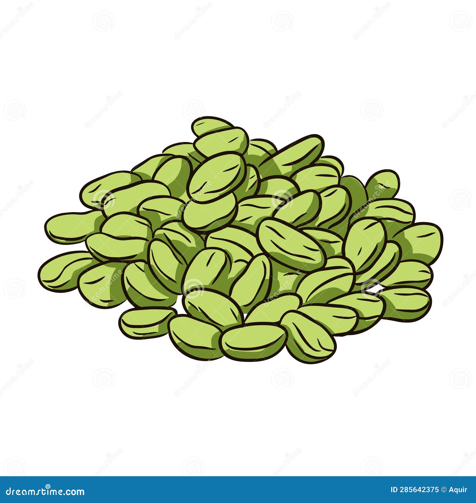 Lima Beans Hand-drawn Illustration. Lima Beans. Vector Doodle Style ...