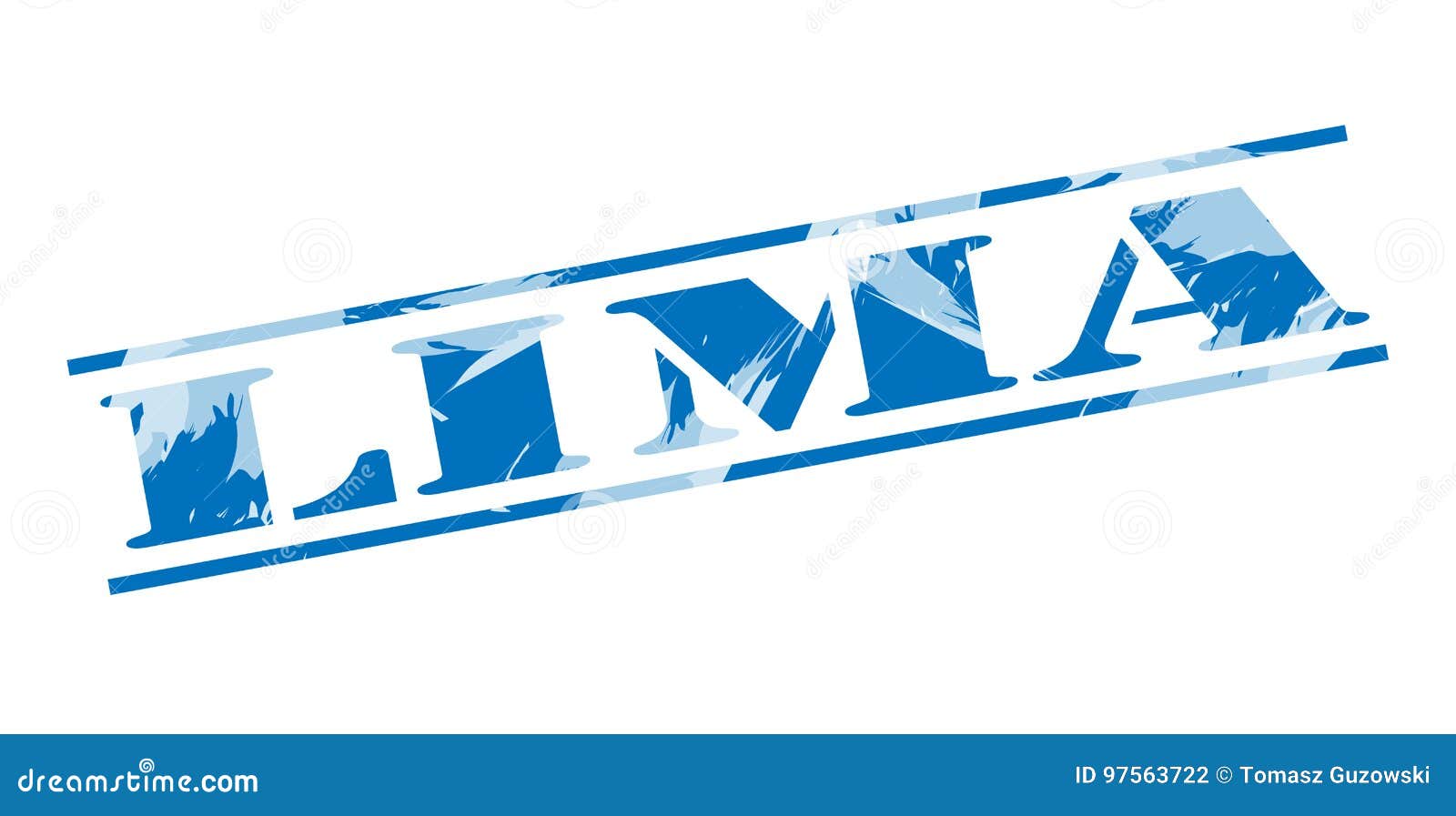 Lima blue stamp stock illustration. Illustration of background - 97563722
