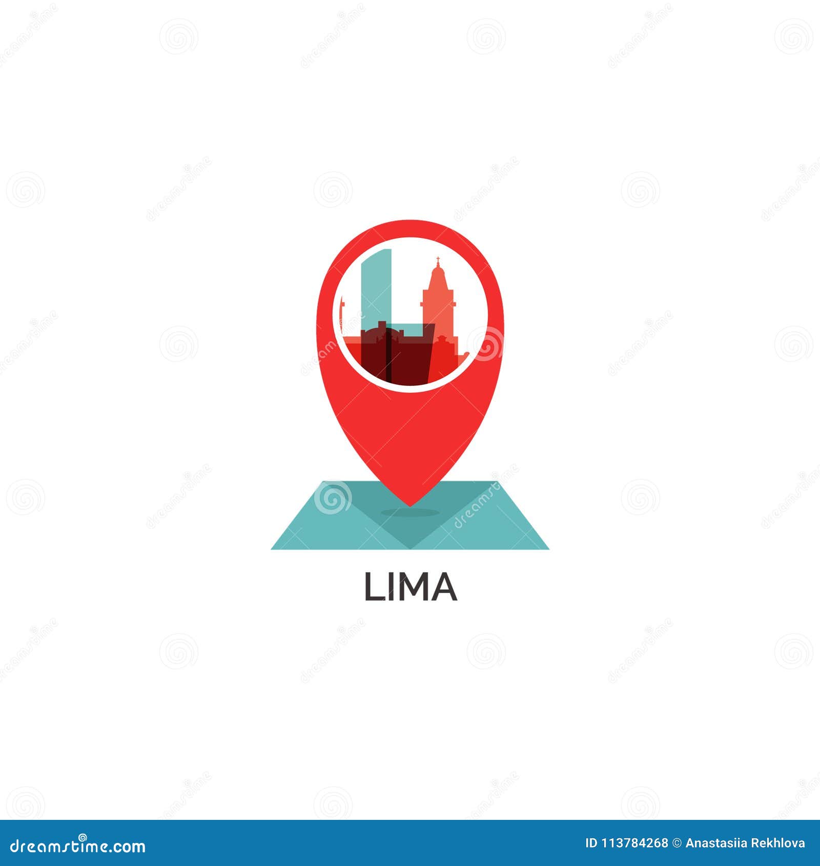 Lima City Skyline Shape Vector Logo Icon Illustration Stock Vector ...