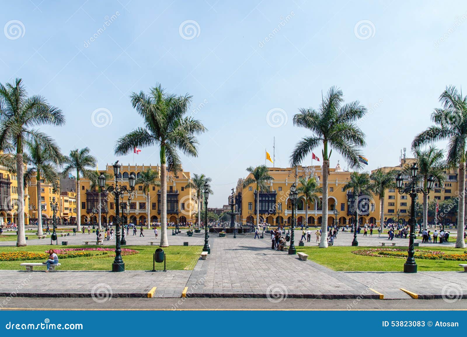 Lima main square editorial stock photo. Image of peru - 53823083