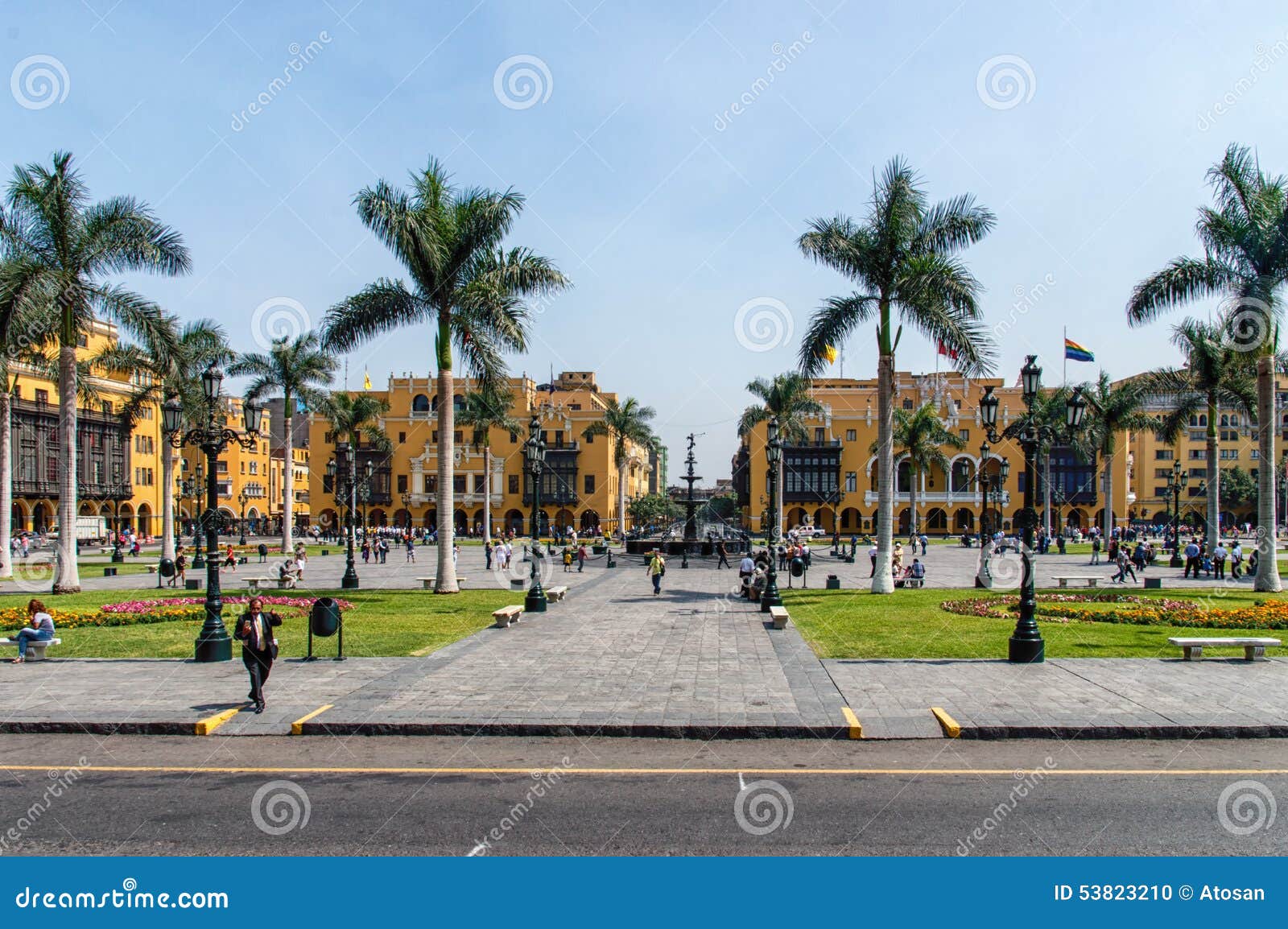Lima main square editorial image. Image of south, city - 53823210