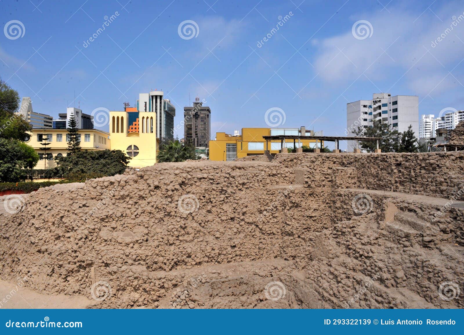 Lima, Peru -Huallamarca, the Inca Pyramid in Lima S Huaca, Peru Stock ...