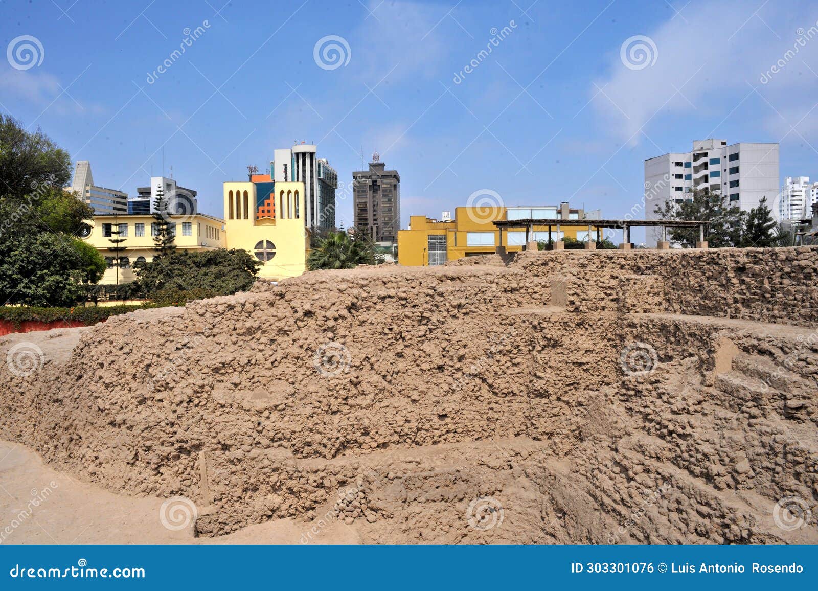 Lima, Peru -: Huallamarca, the Inca Pyramid in Lima S Huaca, Peru Stock ...