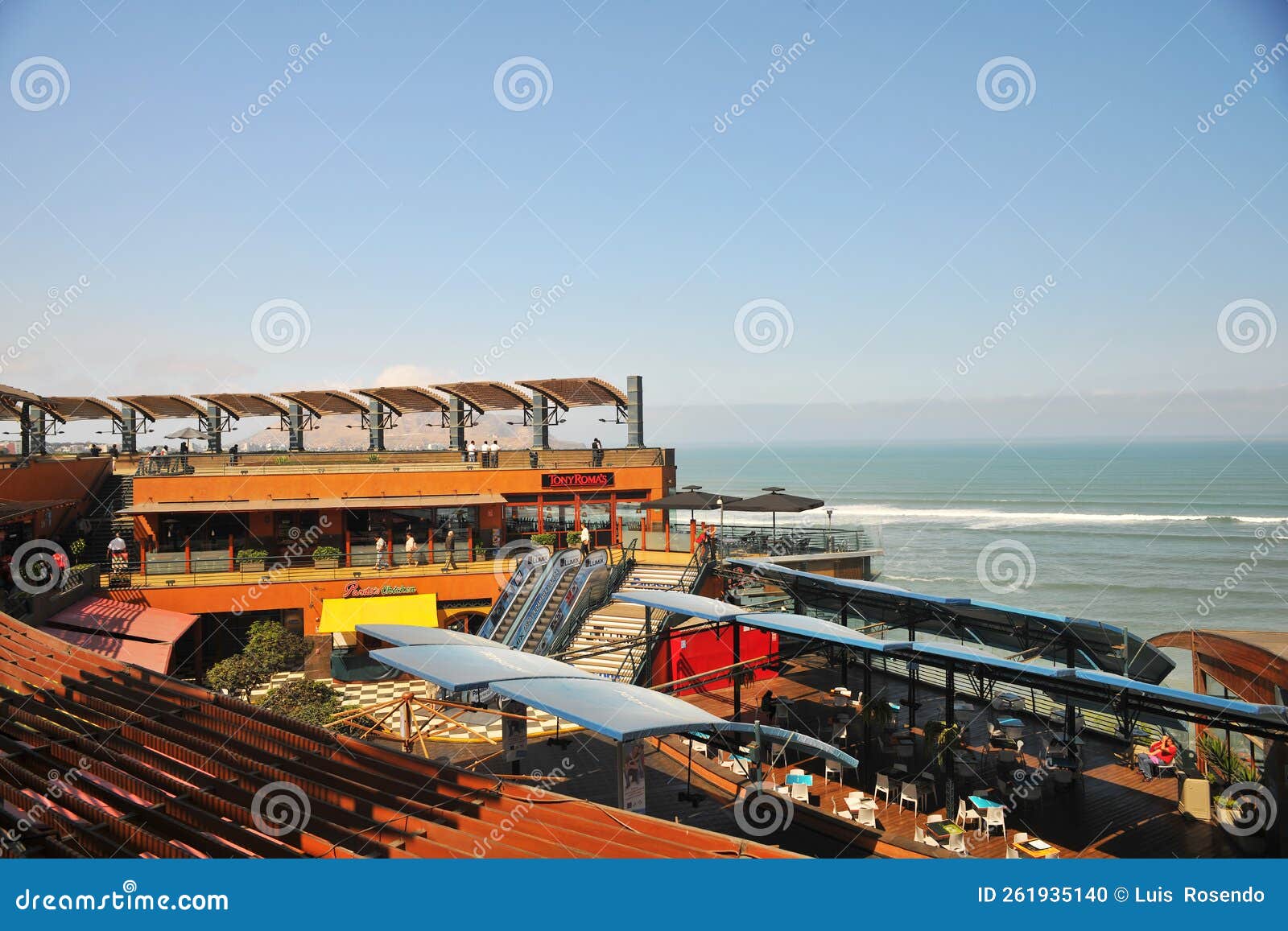 LIMA, PERU - CIRCA 2015: Panoramic View of Larcomar and the Green Coast ...