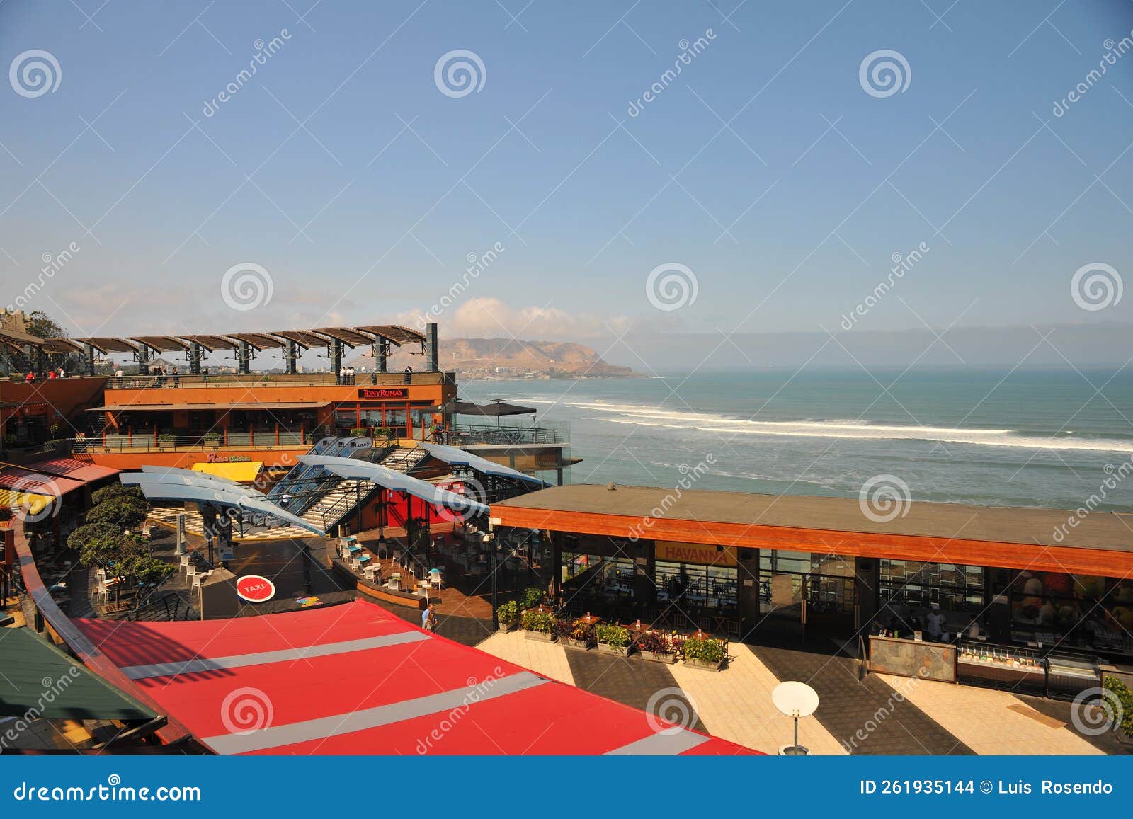 LIMA, PERU - CIRCA 2015: Panoramic View of Larcomar and the Green Coast ...