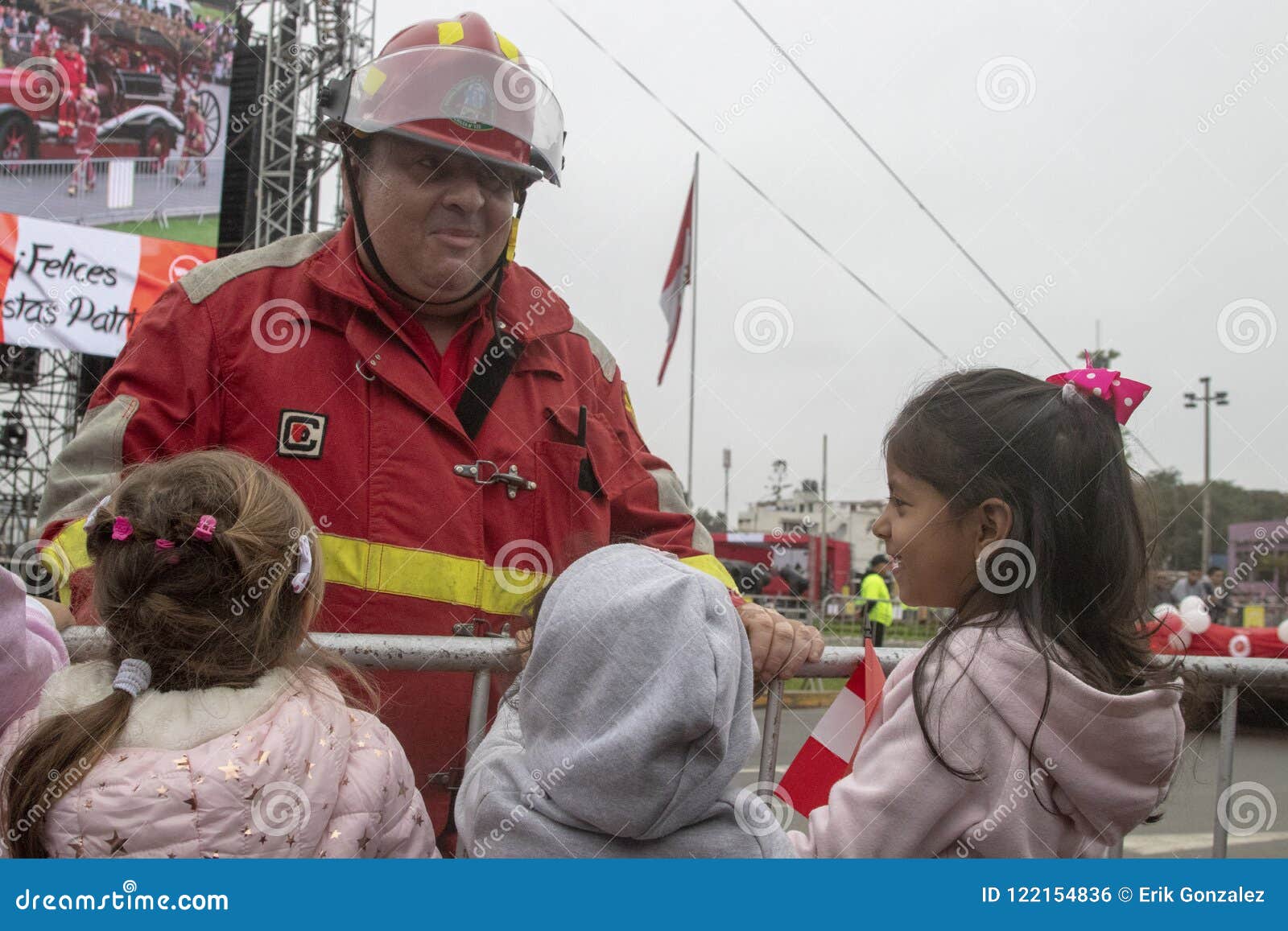 Parade of Firemen for the Reason of Peruvian Independence Day Editorial ...
