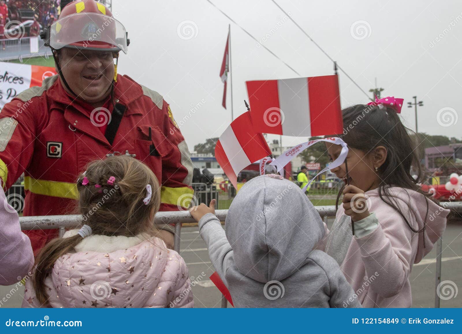 Parade of Firemen for the Reason of Peruvian Independence Day Editorial ...