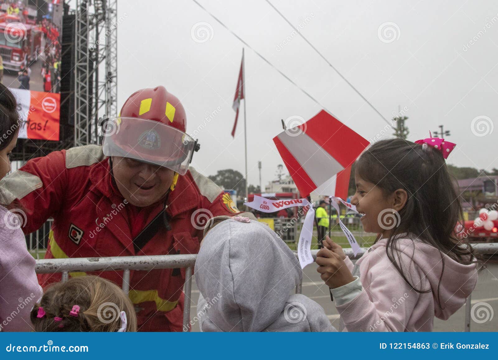 Parade of Firemen for the Reason of Peruvian Independence Day Editorial ...