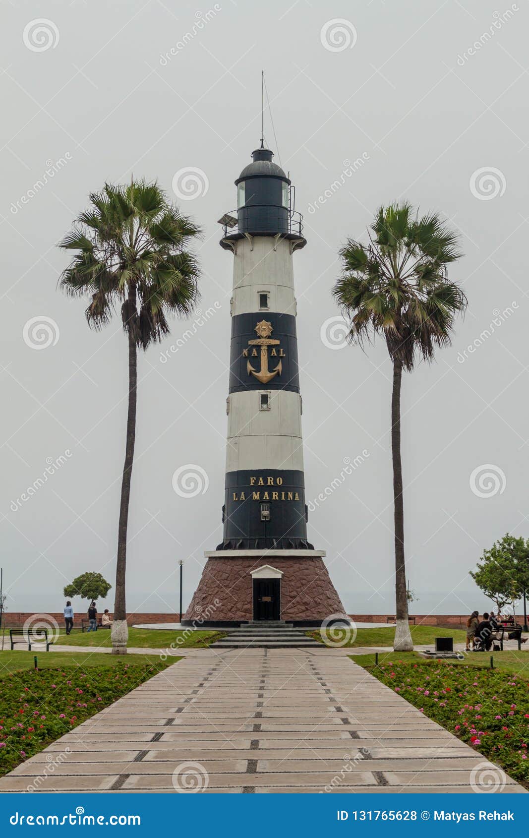 LIMA, PERU - JUNE 4, 2015: Lighthouse in Miraflores District of Li ...