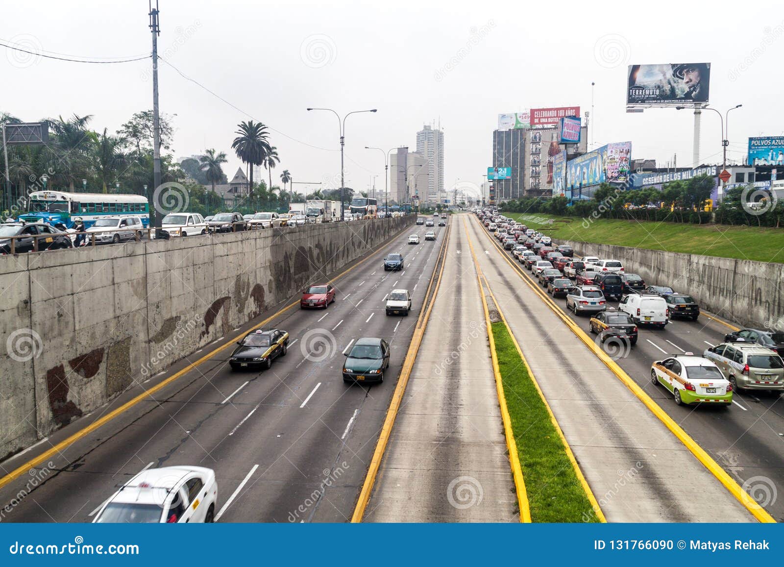 LIMA, PERU - JUNE 5, 2015: Paseo De La Republica Highway in Lim ...