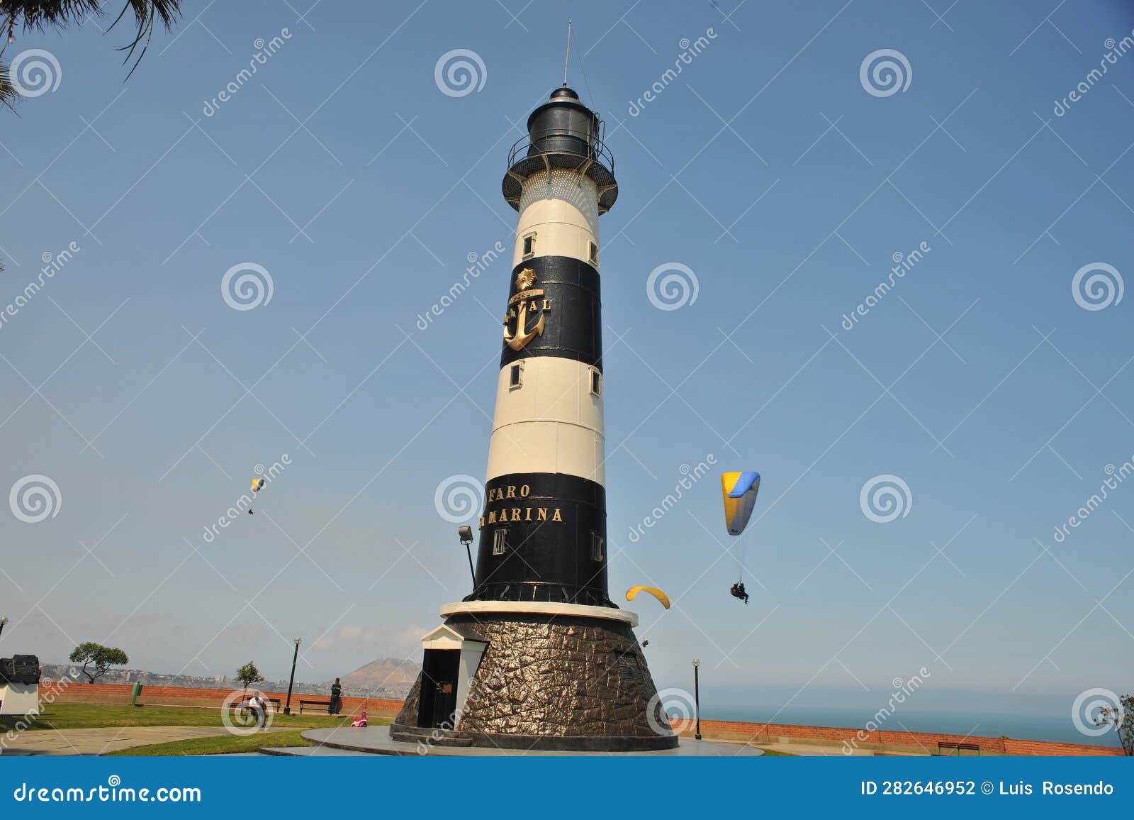 Lima, Peru :the Naval Lighthouse on the Coast of Miraflores, Lima, Peru ...
