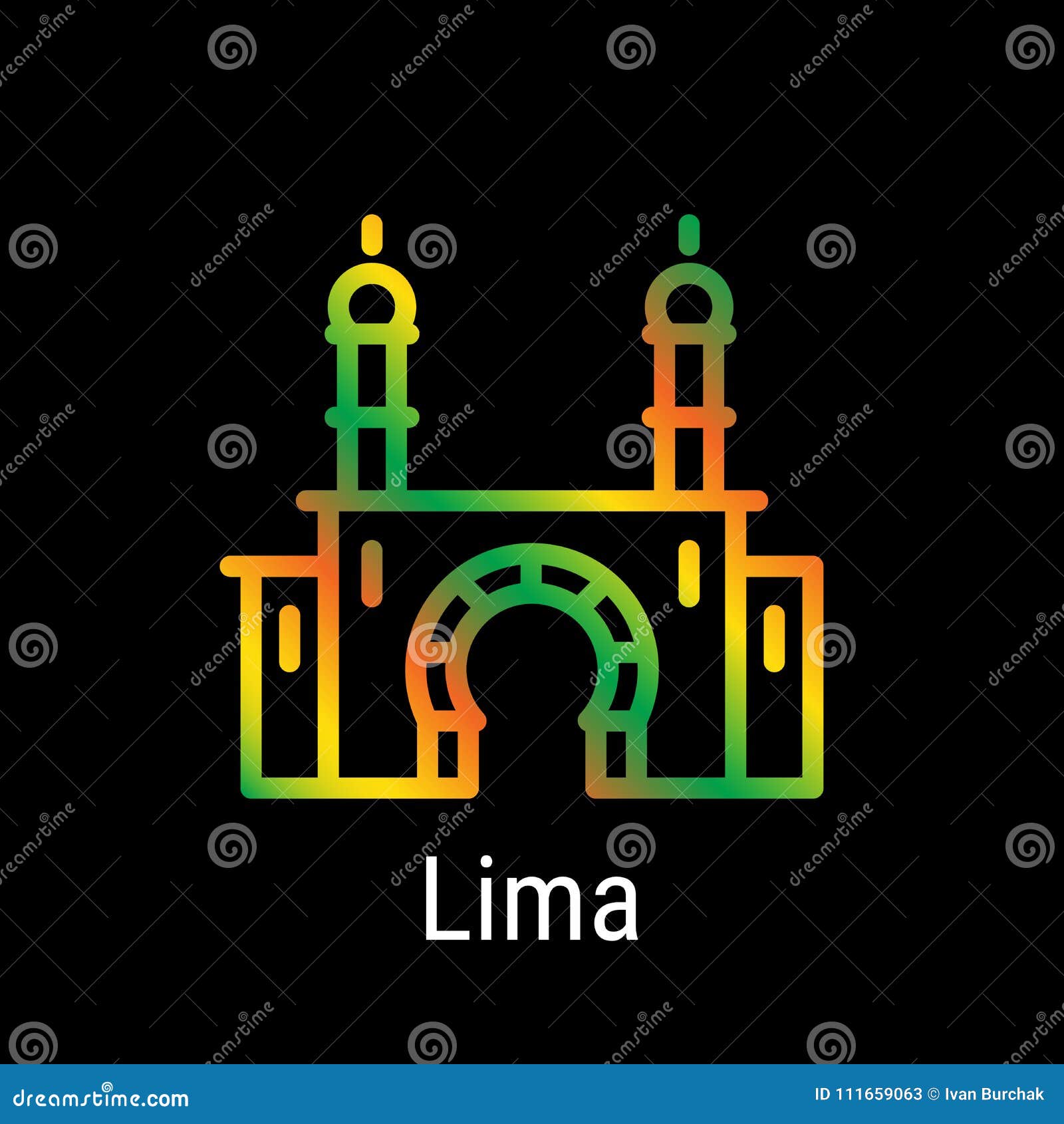 Lima, Peru Vector Line Icon Ilustración del Vector - Ilustración de ...