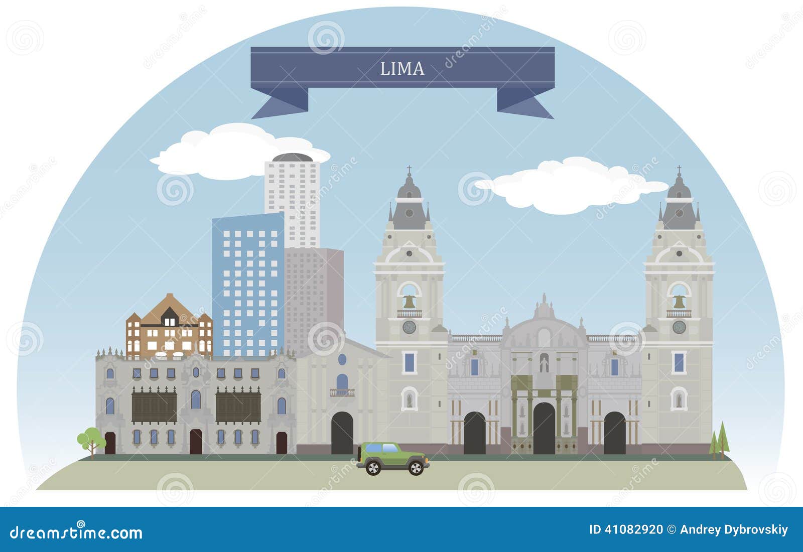 Lima, Peru stock vector. Illustration of symbol, cityscape - 41082920