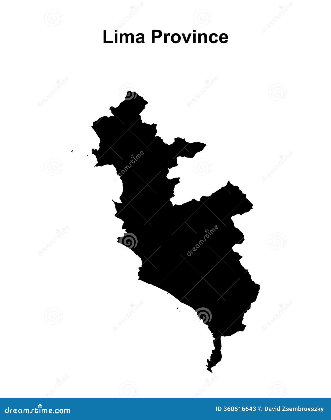 Lima Province outline map stock illustration. Illustration of territory ...