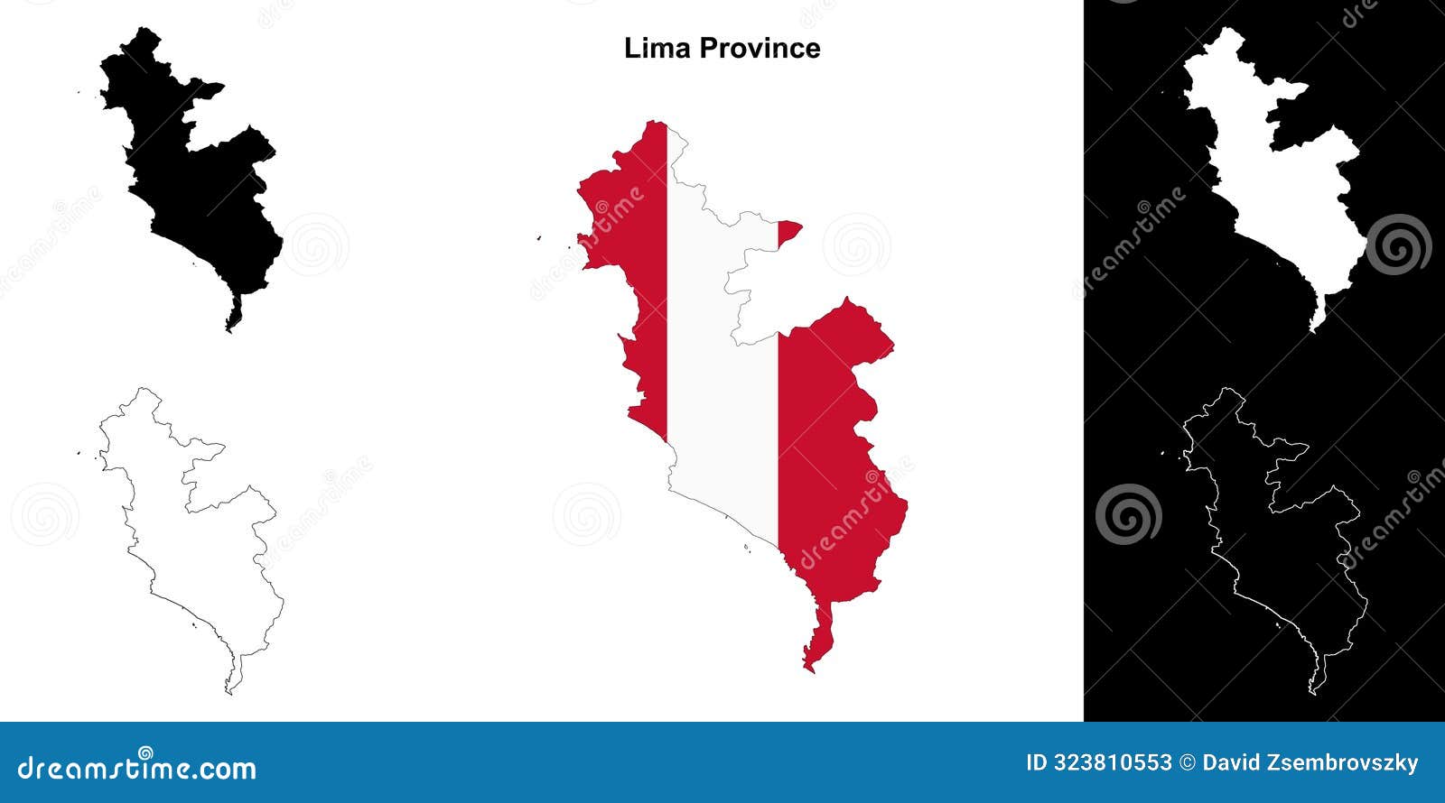 Lima Province outline map stock vector. Illustration of area - 323810553